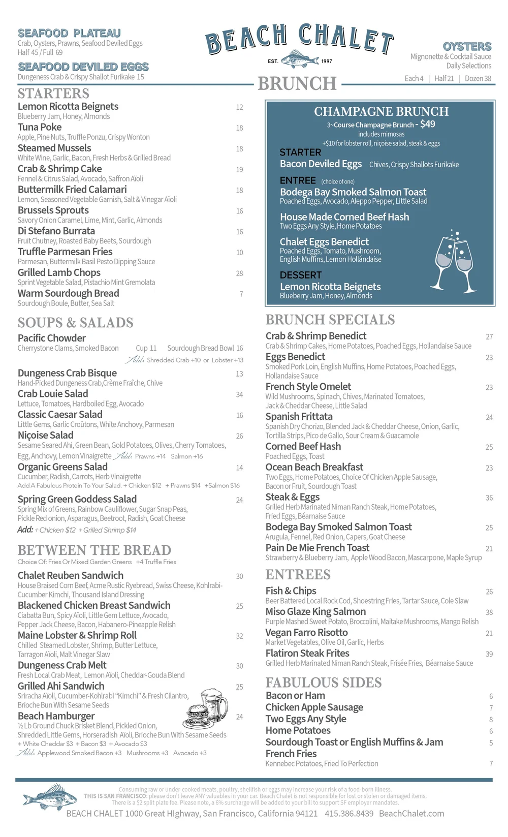 Brunch — Beach Chalet San Francisco's Best Ocean View Restaurant and ...