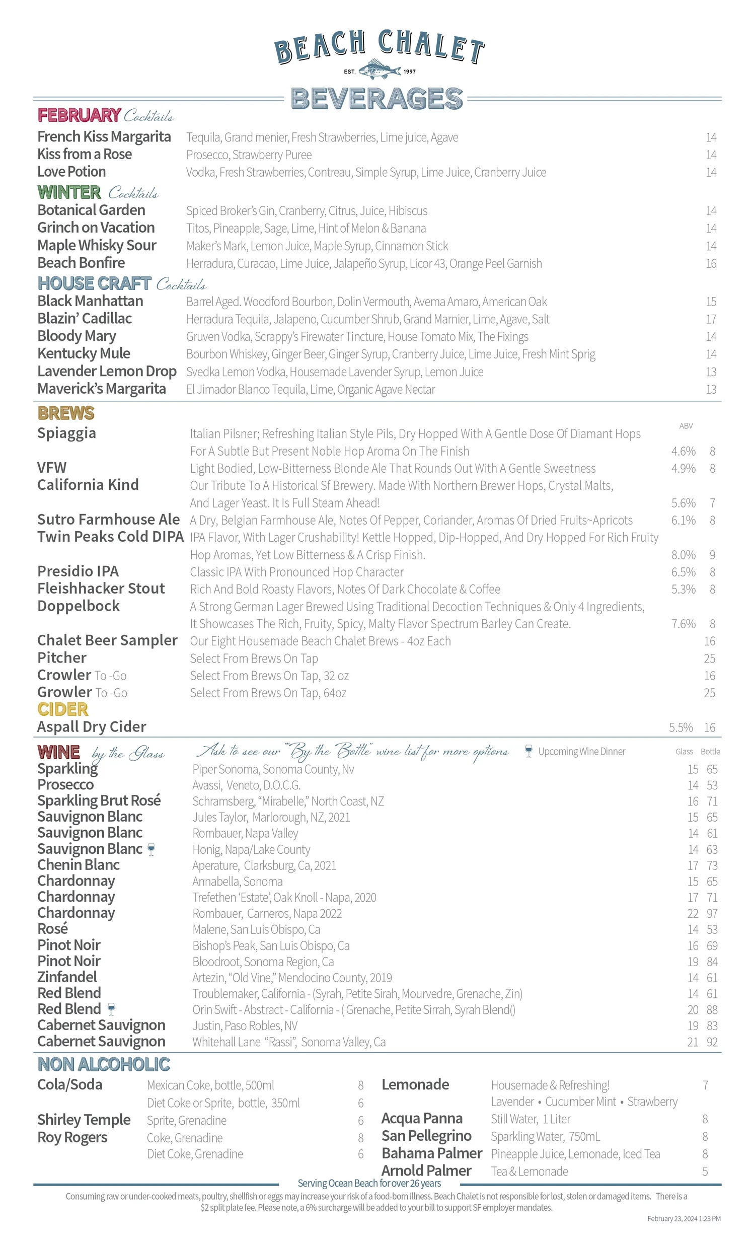 Beverage — Beach Chalet San Francisco's Best Ocean View Restaurant and ...
