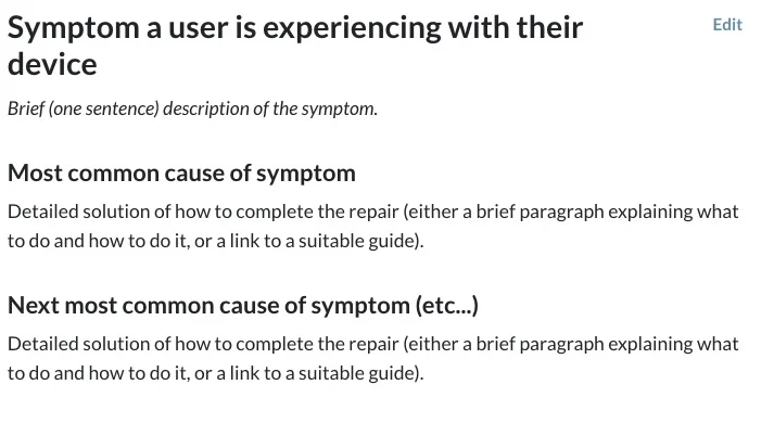 Create a Troubleshooting Page — iFixit EDU