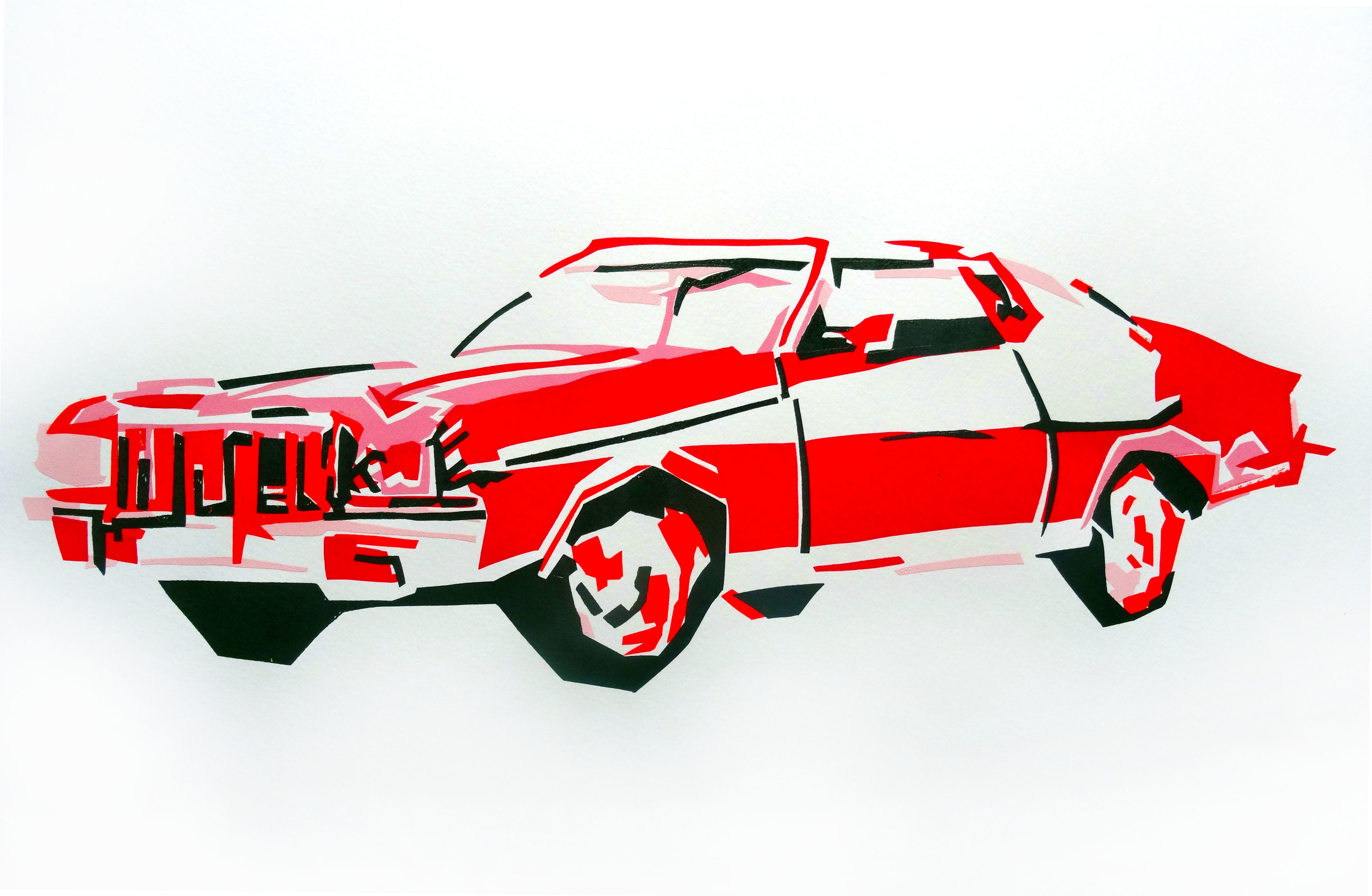 Striped Tomato Car