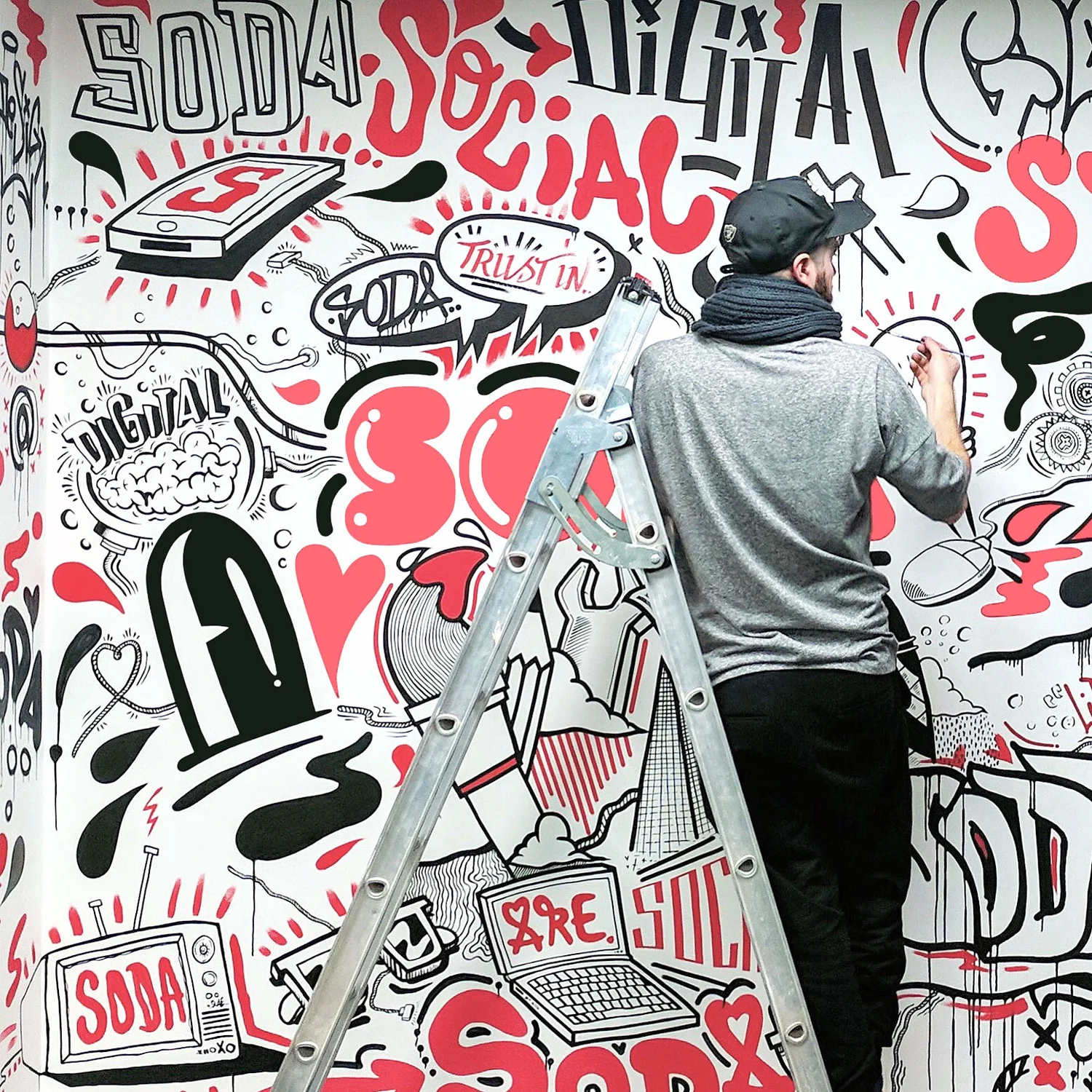 Trust in Soda HQ - London Mural — LUKE EMBDEN • Mural Artist London ...