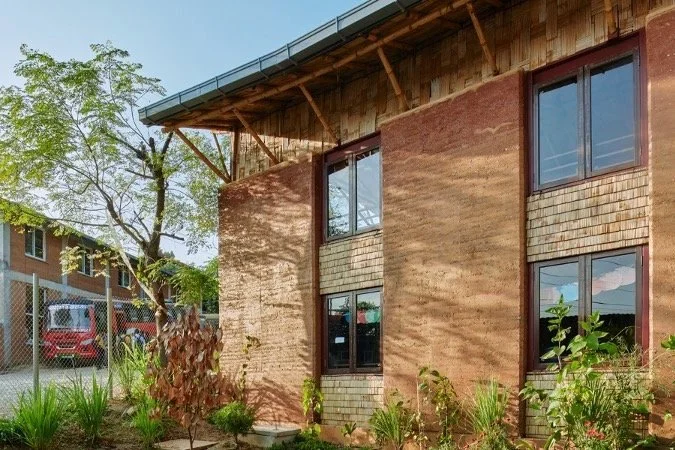 Modern Rammed Earth and bamboo school — ABARI