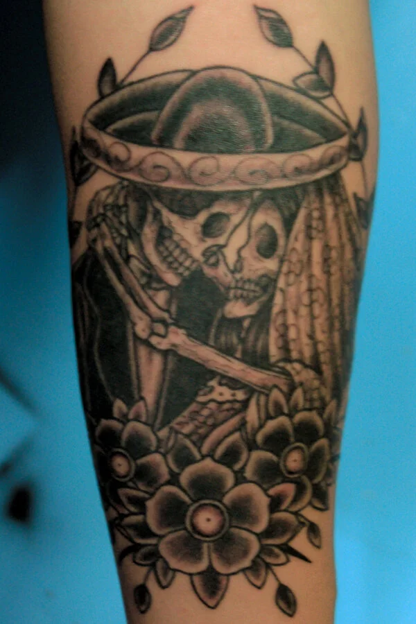 Skeleton Bride And Groom Tattoo