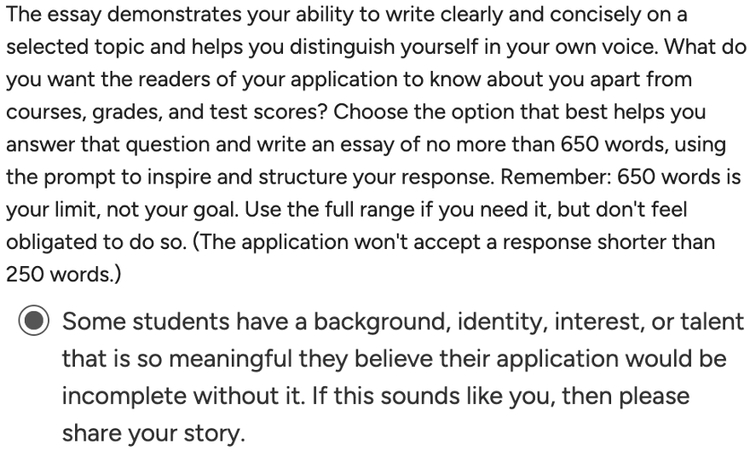 Common App Essay Prompt 1 Example and Guide 2024-2025 — TKG