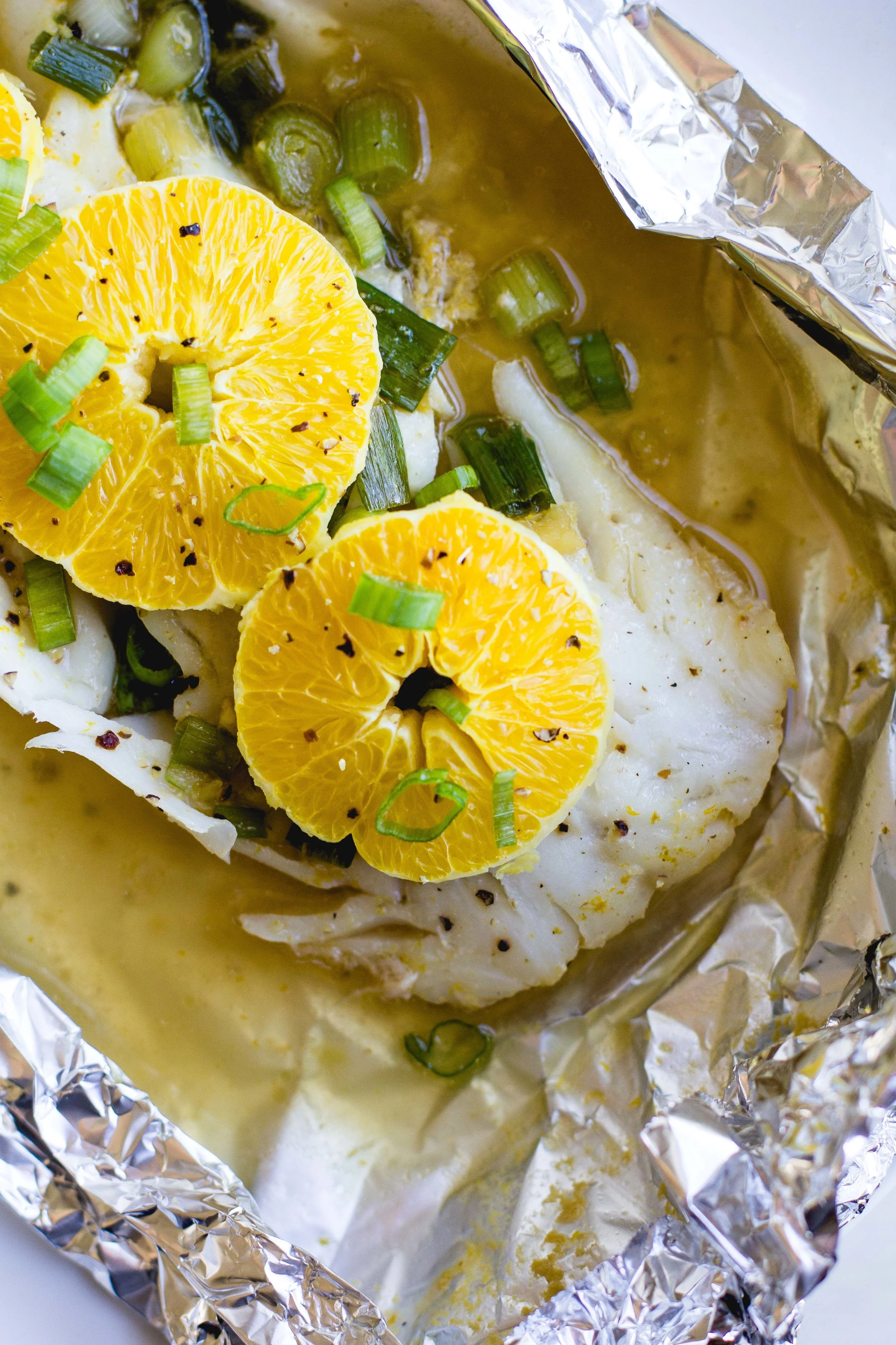 Foil-Baked Cod with Oranges, Scallions + Ginger — Sarah J. Hauser ...
