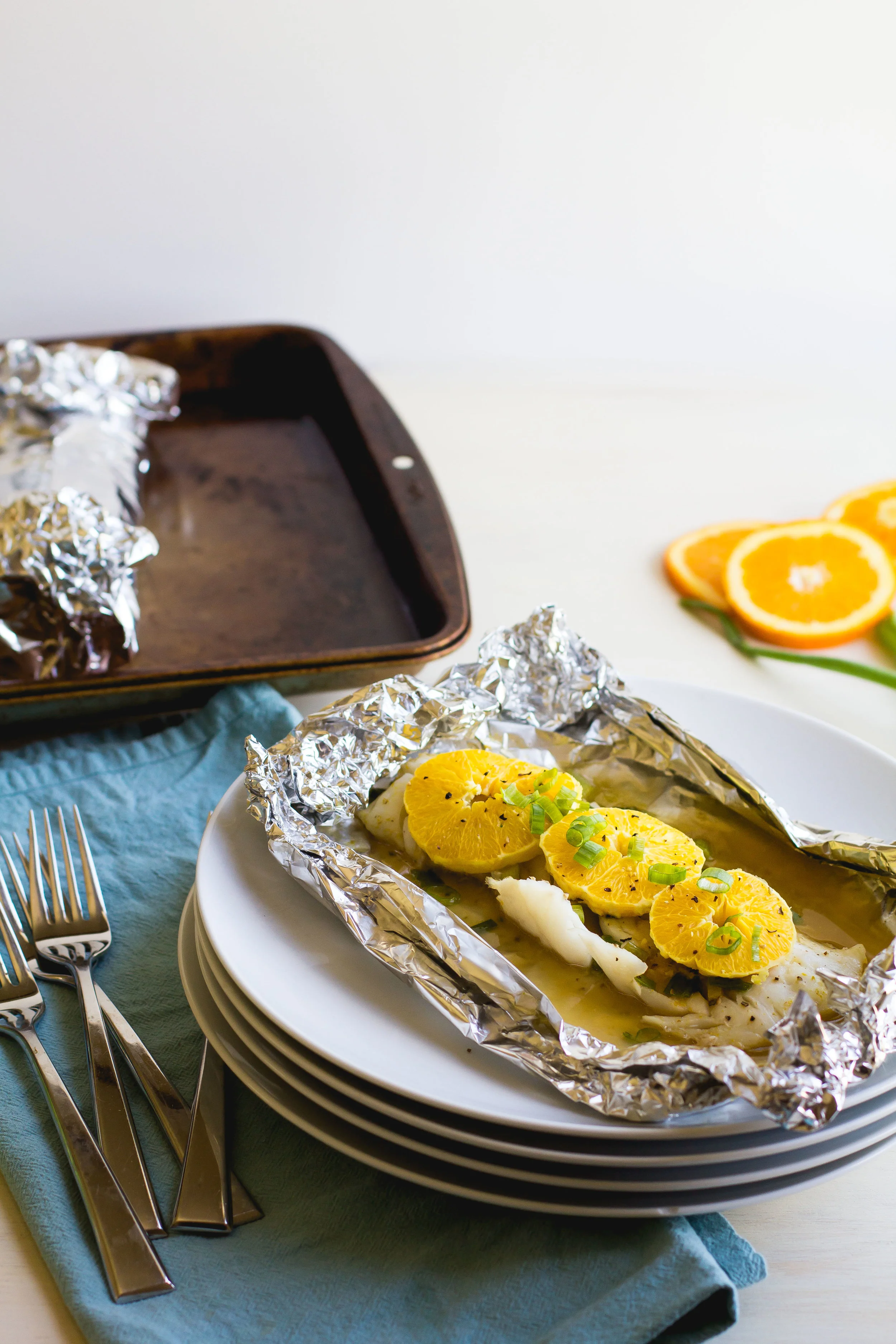 Foil-Baked Cod with Oranges, Scallions + Ginger — Sarah J. Hauser ...