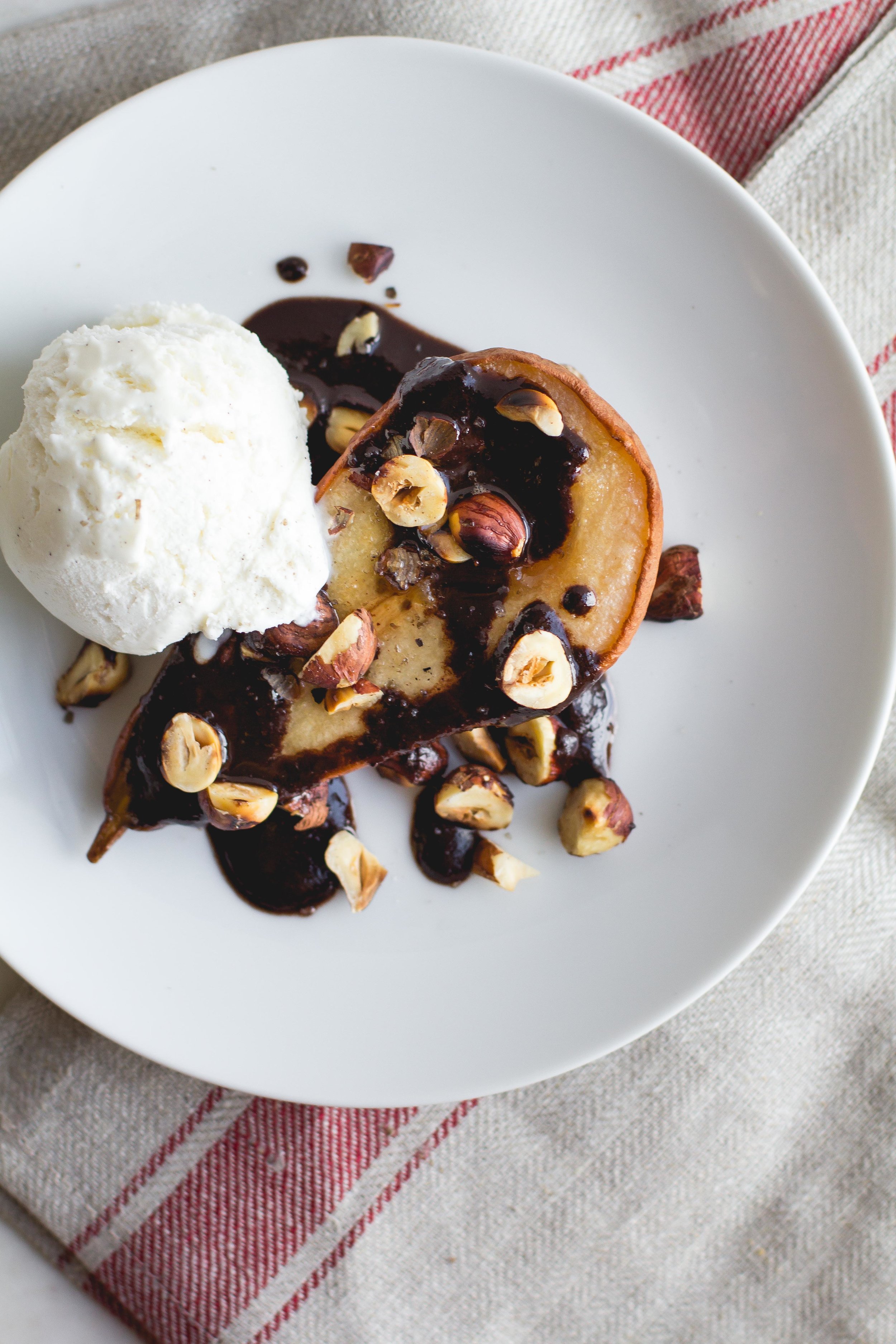 Roasted Pears with Buttery Chocolate Sauce + Smoked Sea Salt — Sarah J ...