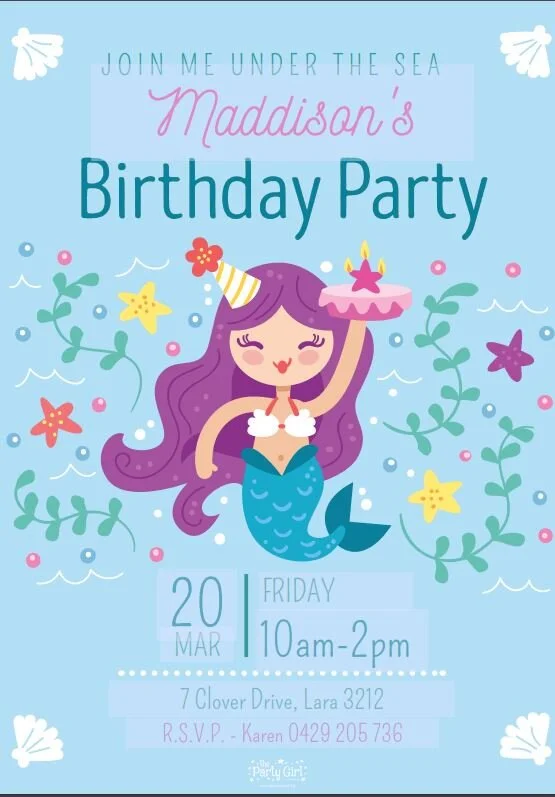 FREE Party Invites — The Party Girl World