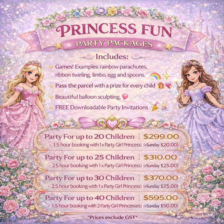 Princess Party Packages — The Party Girl World