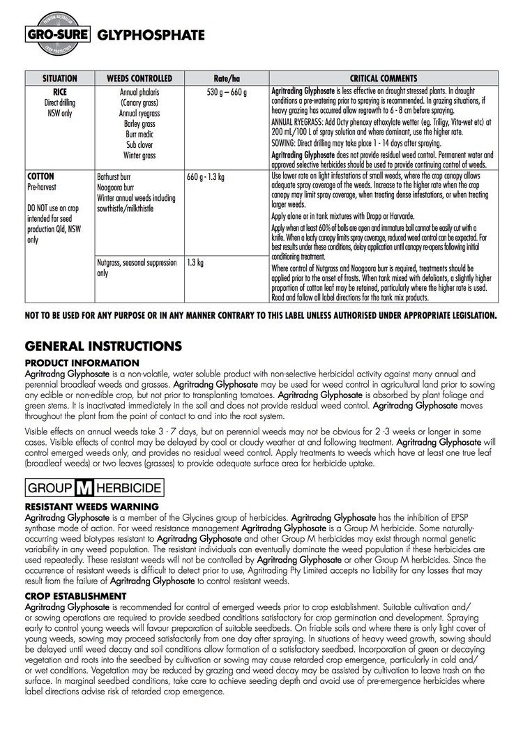 AGRITRADING - GLYPHOSATE 700SG