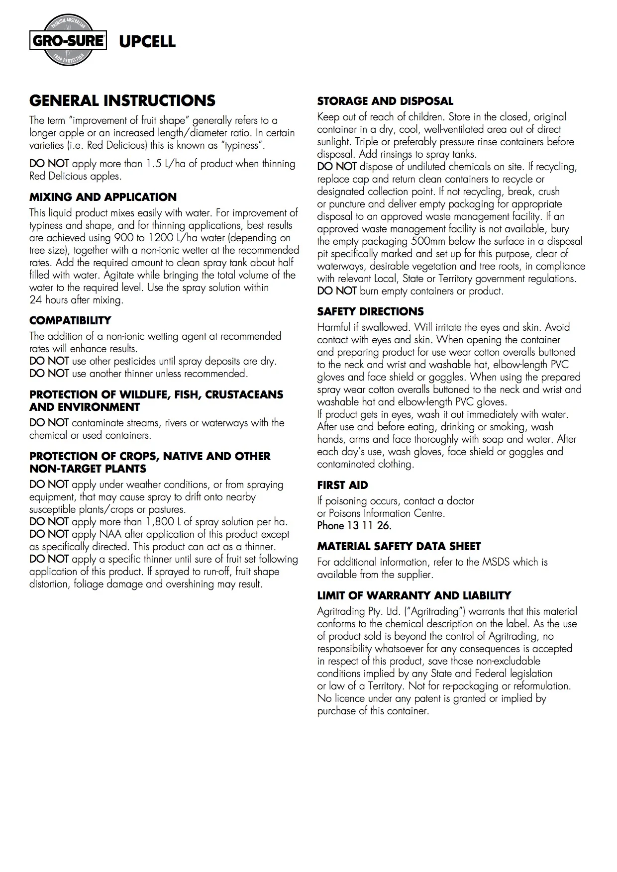 AGRITRADING - UPCELL