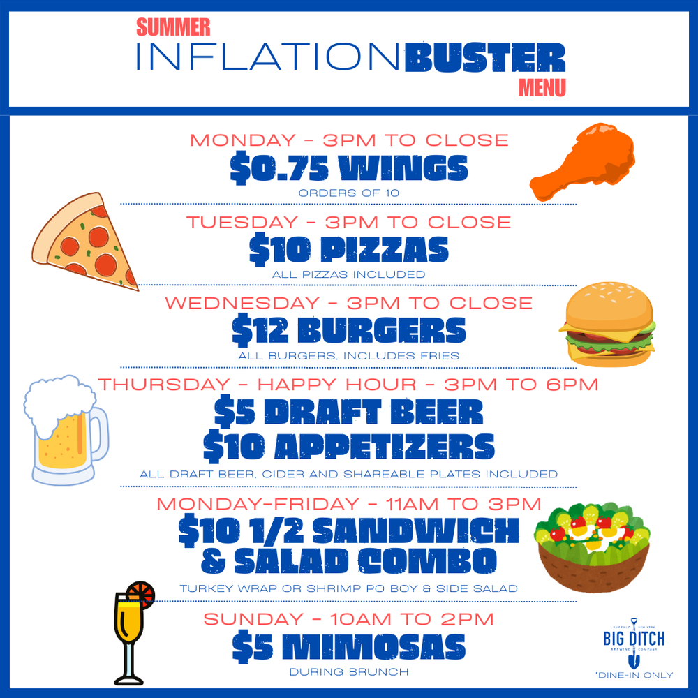 NEW INFLATION BUSTER MENU! - Big Ditch Brewing Company