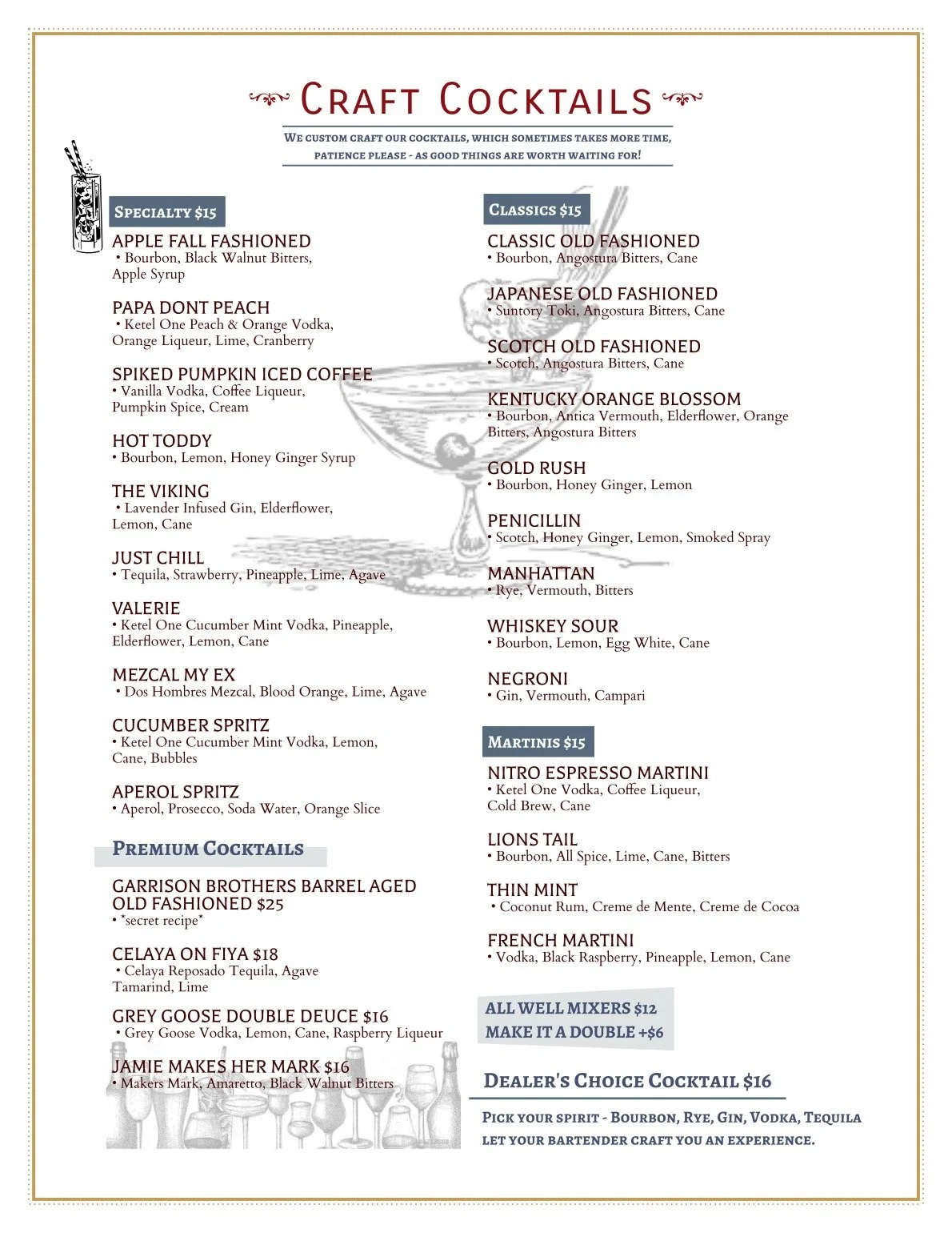 Menu — Macallans Public House