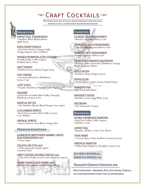 Menu — Macallans Public House