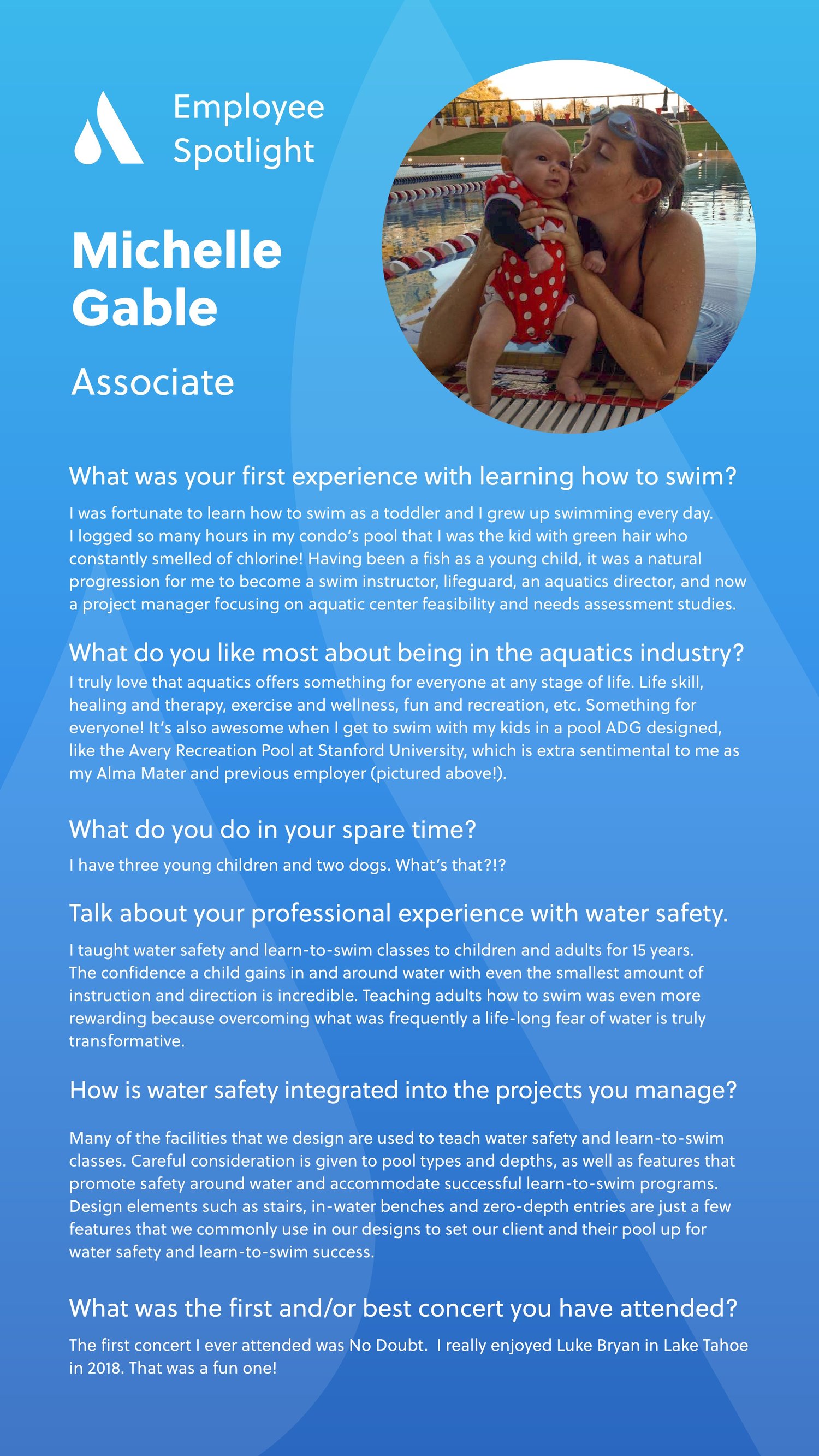 Water Safety Employee Spotlight - Michelle Gable — Aquatics ...