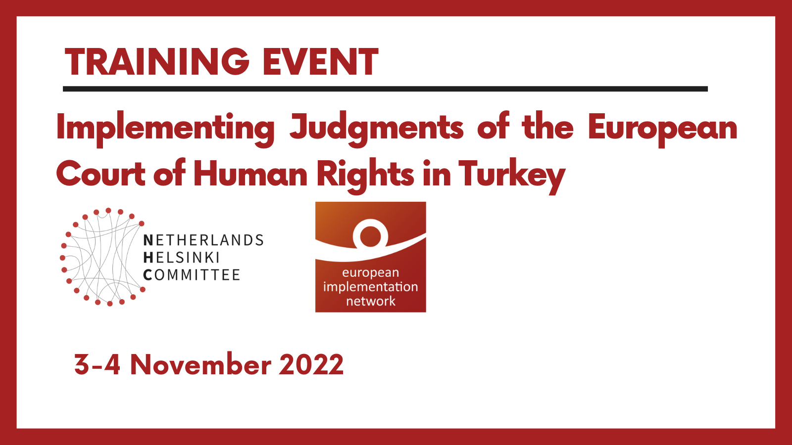 Training Event: Implementing Judgments of the European Court of Human ...
