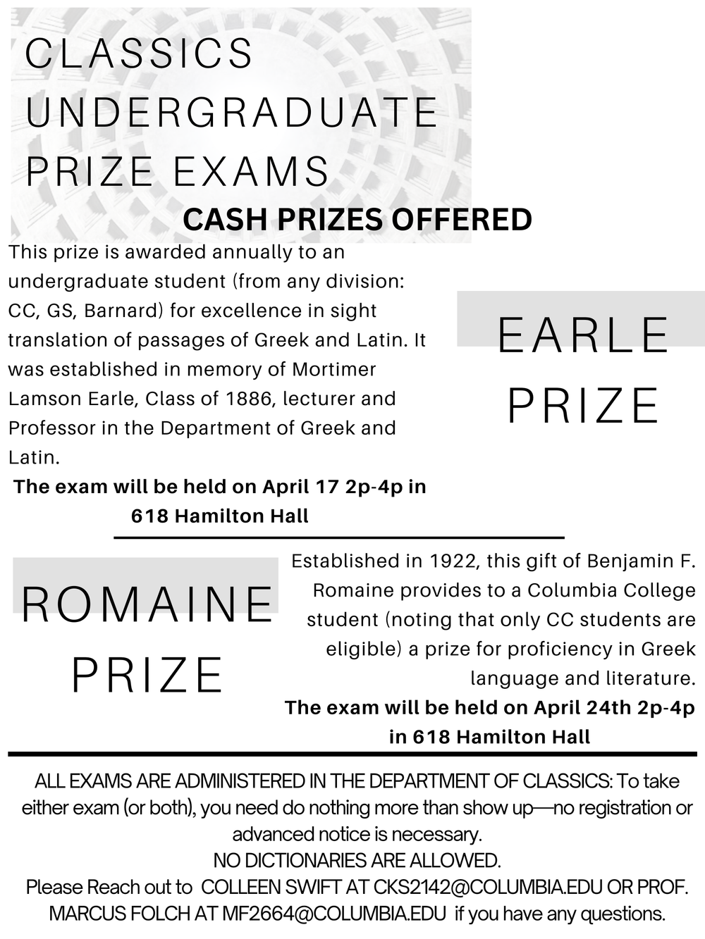 Earle Prize Exam — Columbia University Department of Classics