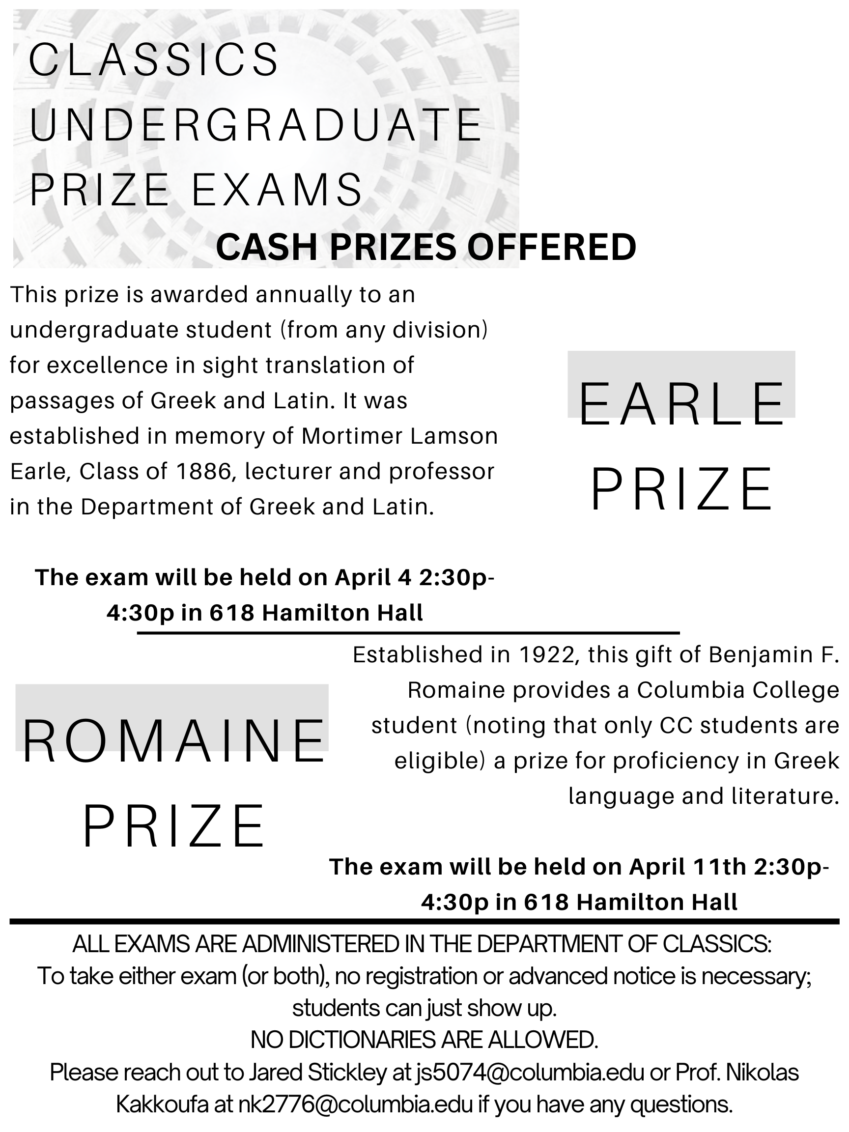 Classics Undergraduate Prize Exams — Columbia University Department of ...
