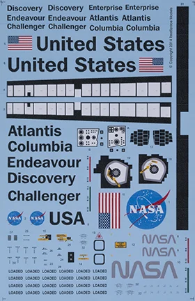 1/72 Space Shuttle Decals — RealSpace Models