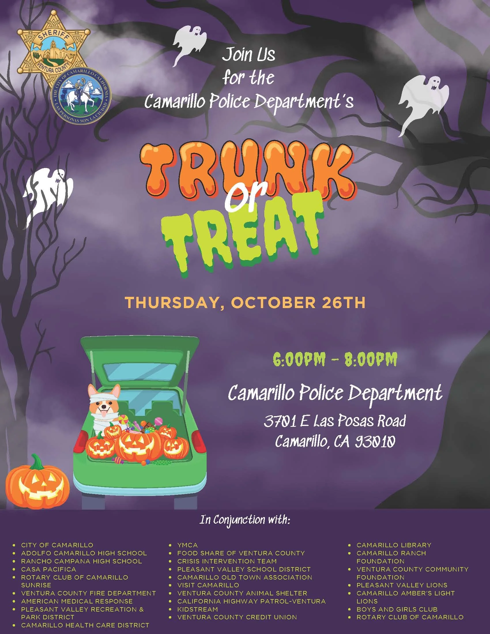 Camarillo Police Department "Trunk or Treat" Event on Thursday, October ...