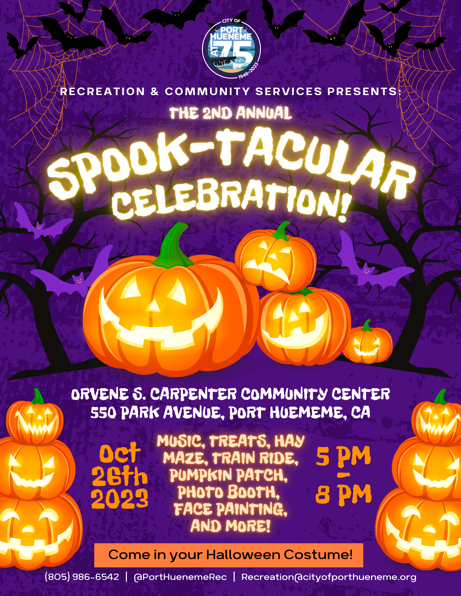 2nd Annual Spook-Tacular Celebration in Port Hueneme on Thursday ...