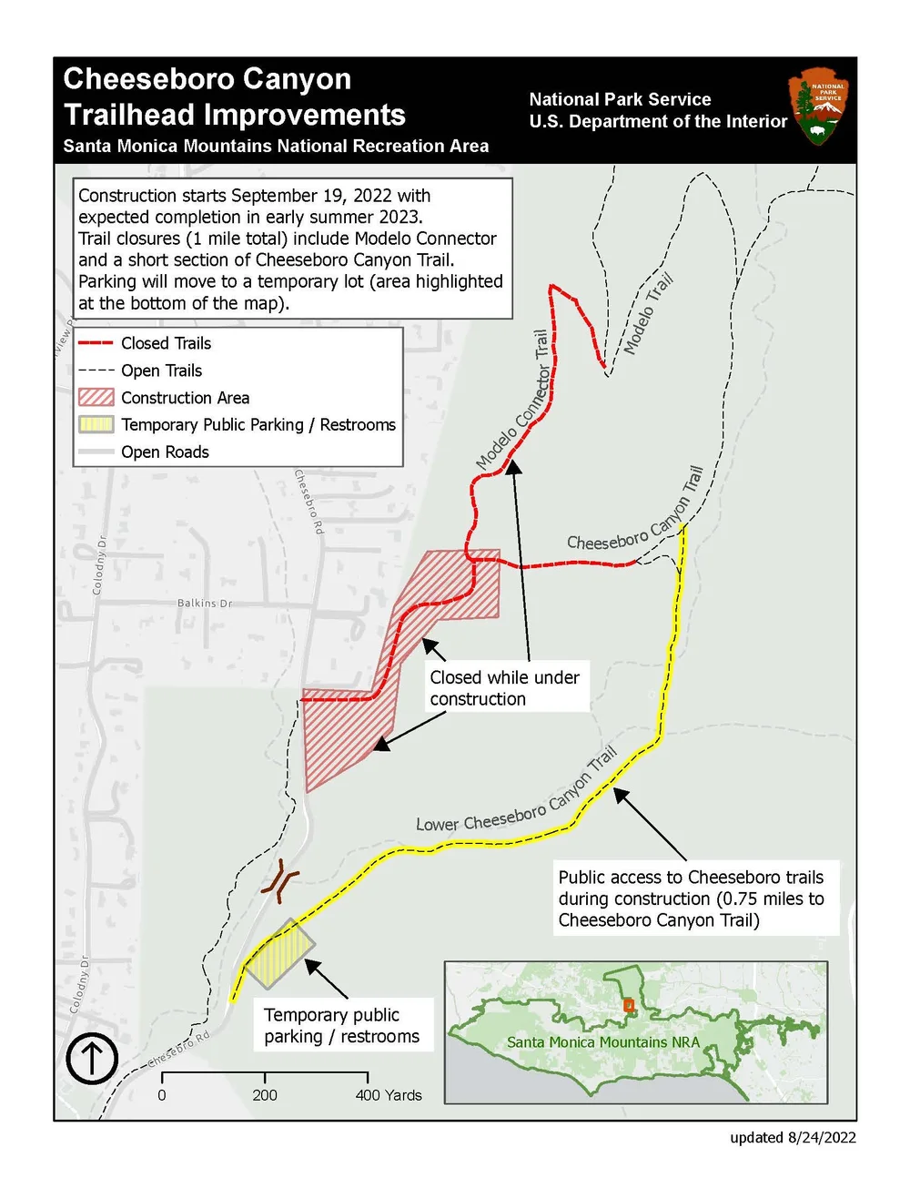 Trailhead Improvement Project at Cheeseboro Canyon September 19, 2022 ...