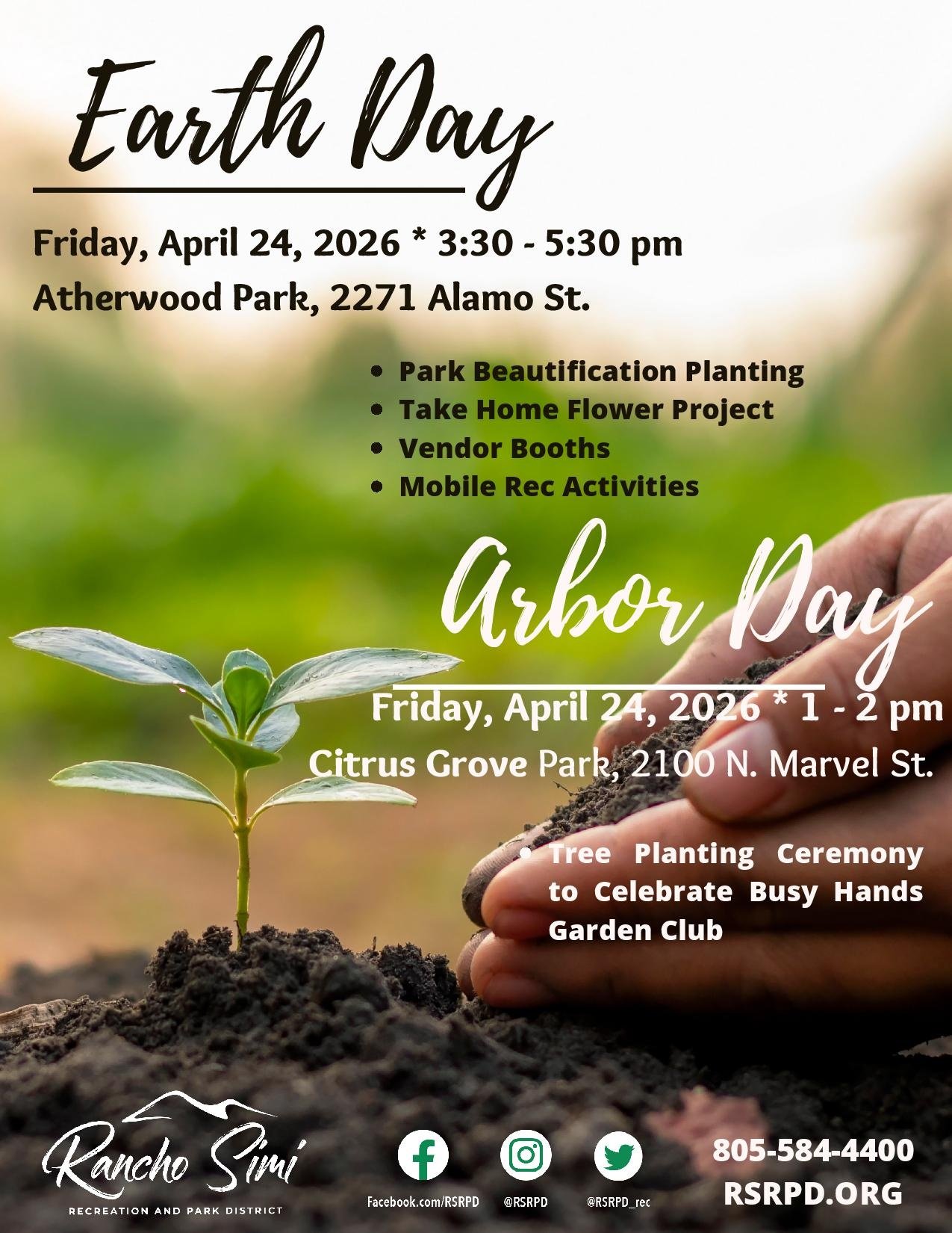 Rancho Simi Earth Day and Arbor Day Event on Friday, April 24, 2026 in ...