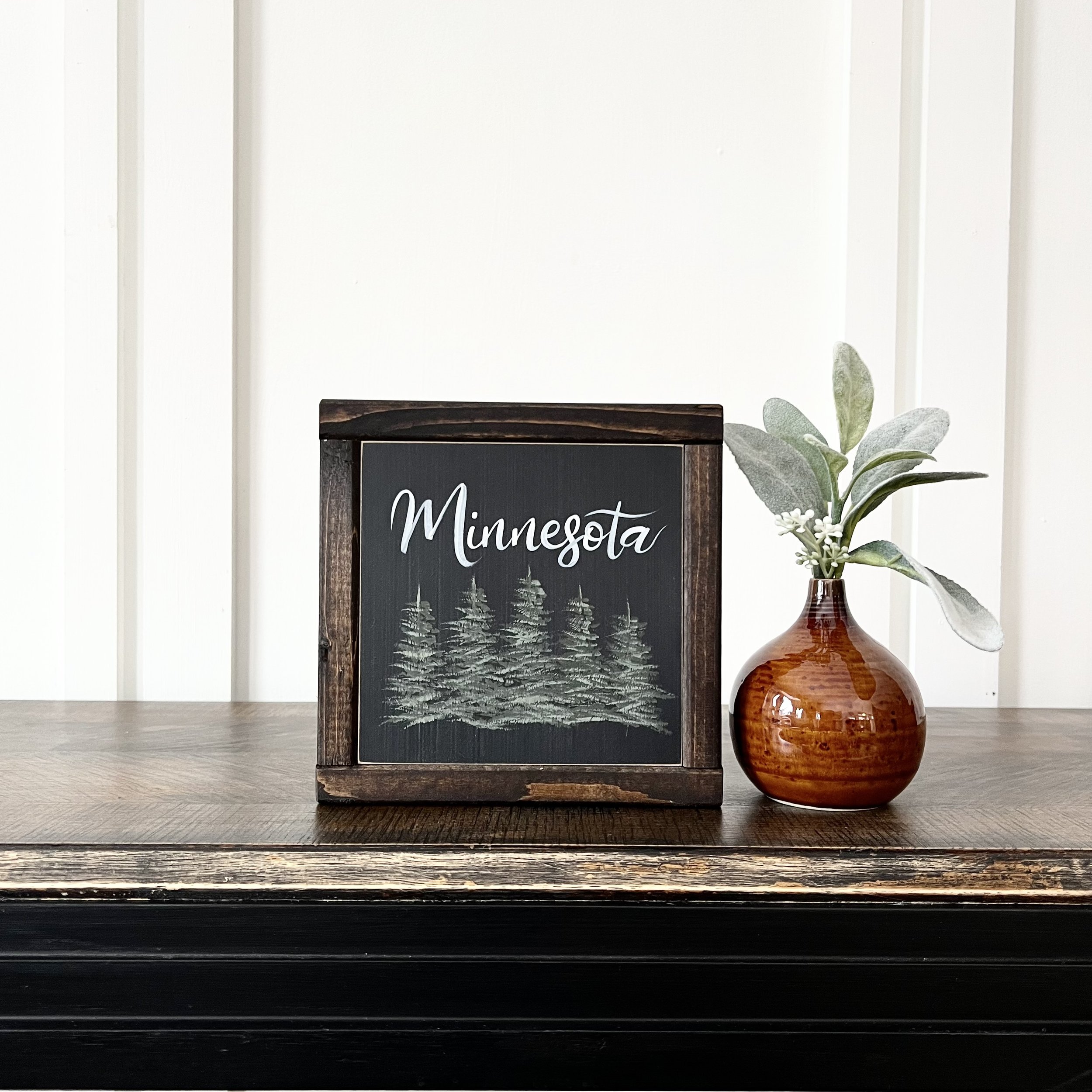 Hand painted wood wall art. Handmade in Minnesota.