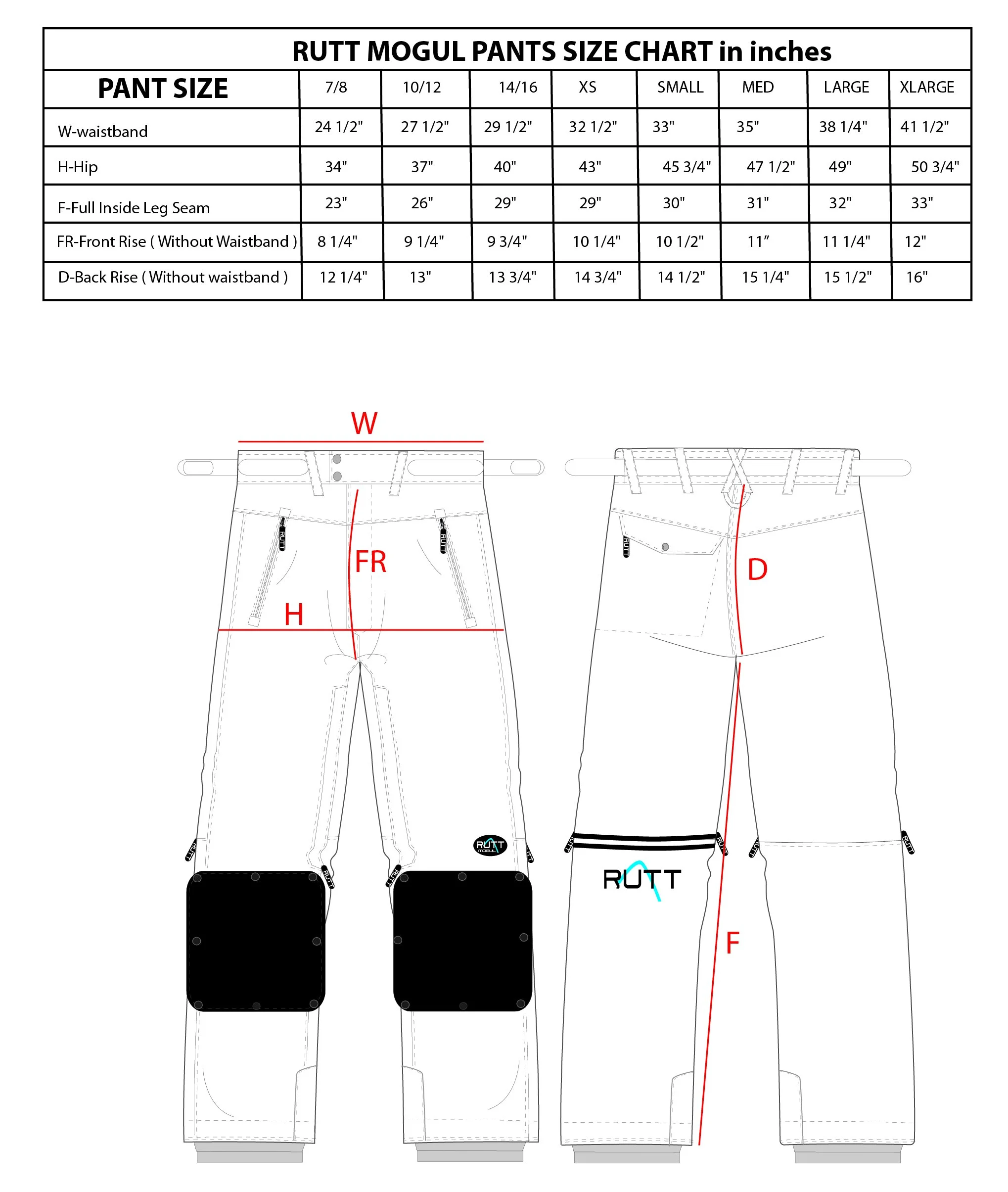 RUTT MOGUL PANTS CLASSIC 7-8 (INSULATED) — RUTT MOGUL PANT — RUTT MOGUL ...