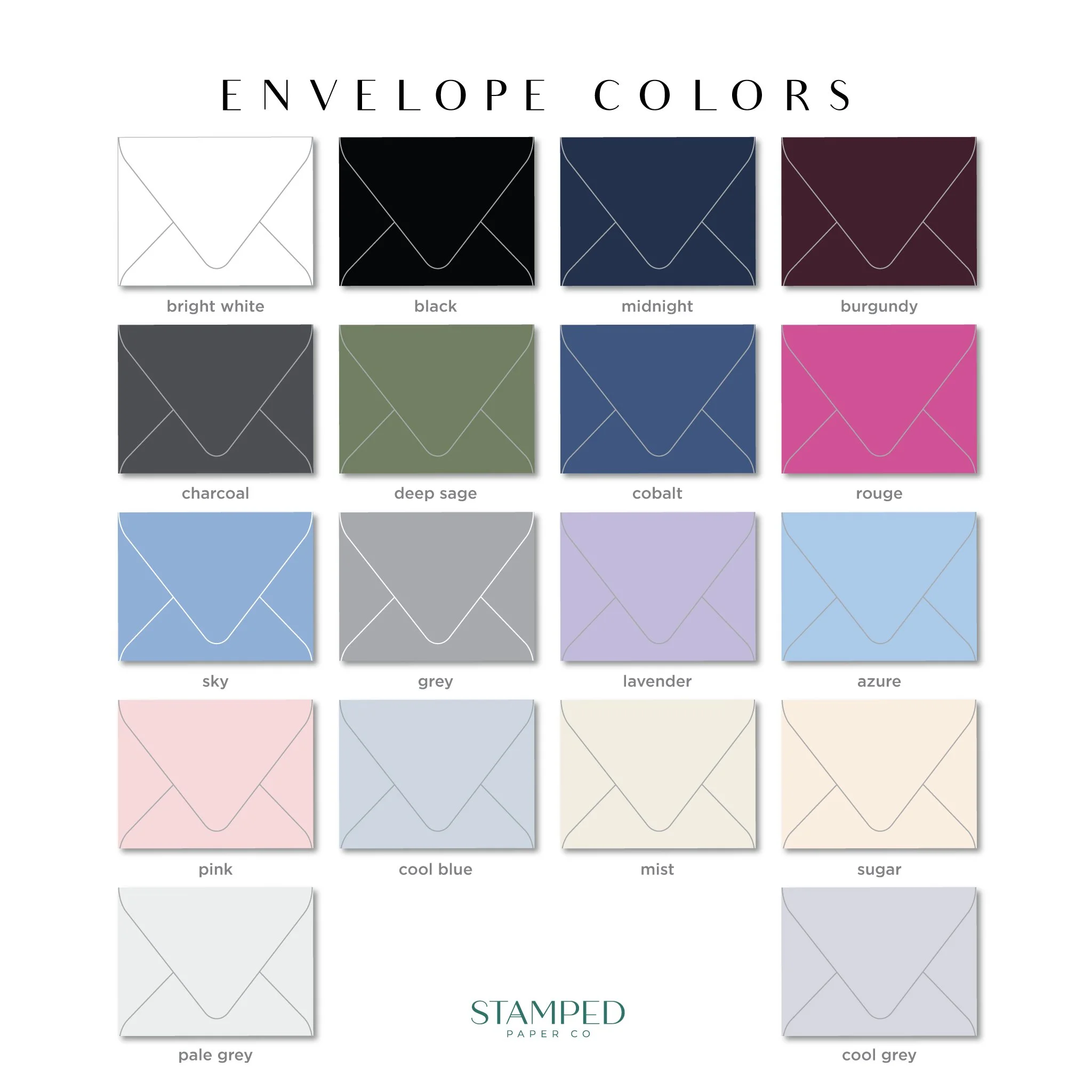 Folded Sleek Monogram Stationery