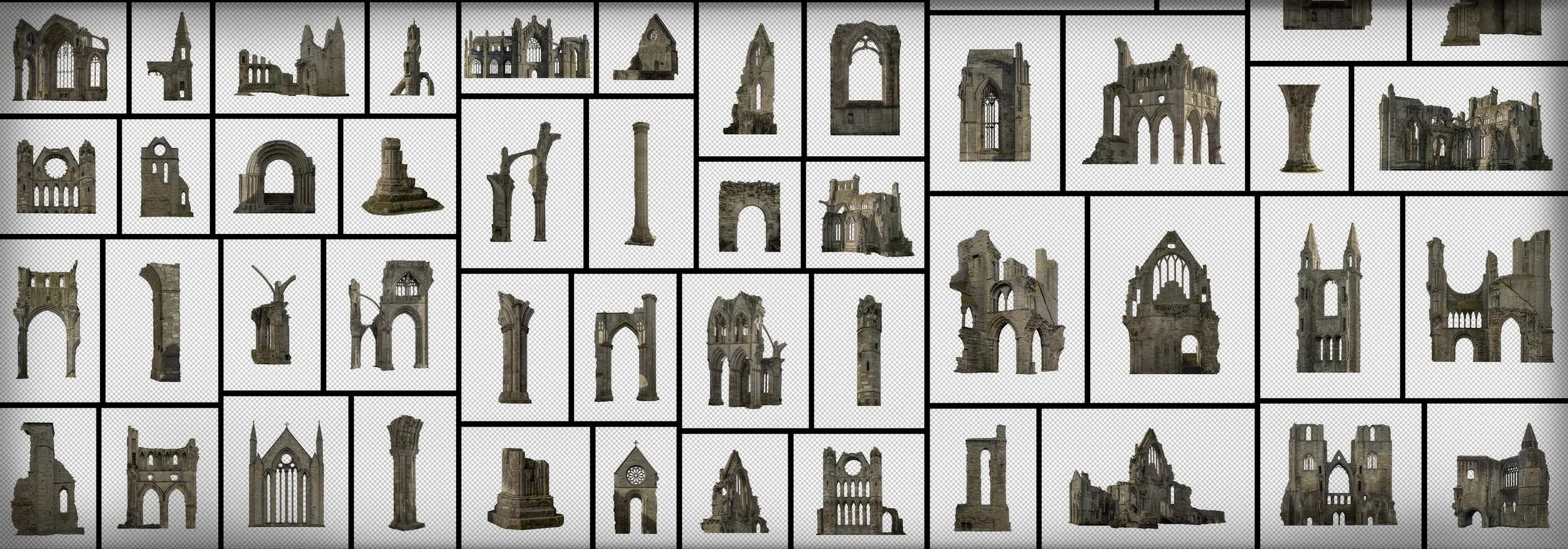 GOTHIC RUINS II - PHOTOBASH - High Quality Reference Photos & Masked PNGs for Artists & Creatives