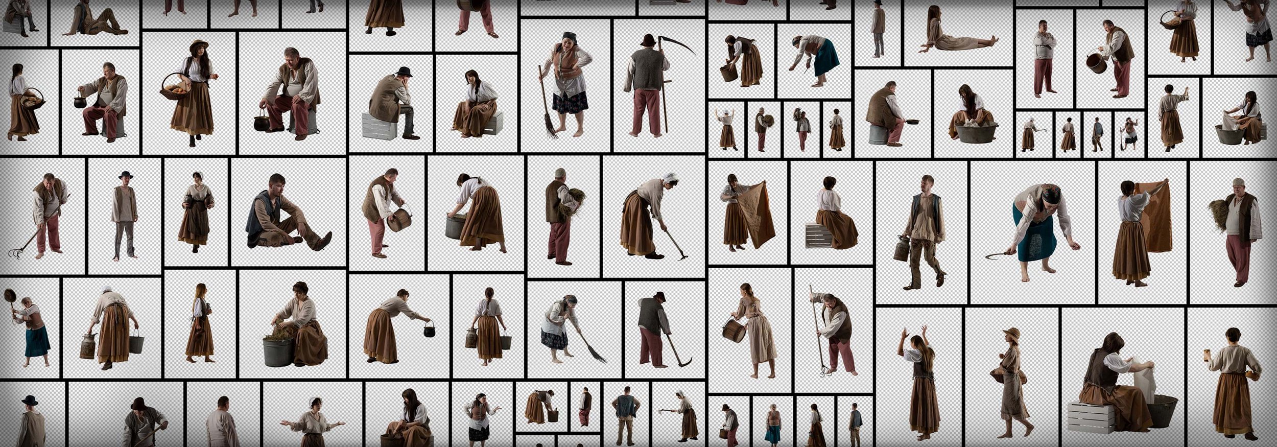 MEDIEVAL VILLAGERS - PHOTOBASH - High Quality Reference Photos & Masked ...