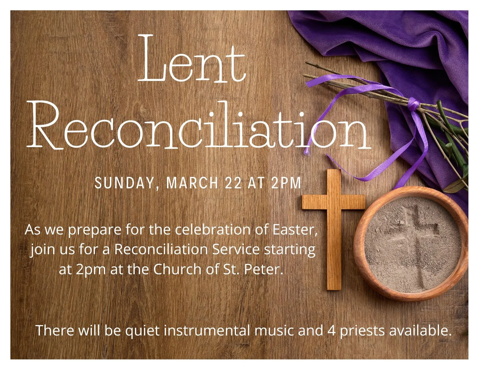 Lent Reconciliation - Church of St. Peter, St. Peter — Diocese of New Ulm