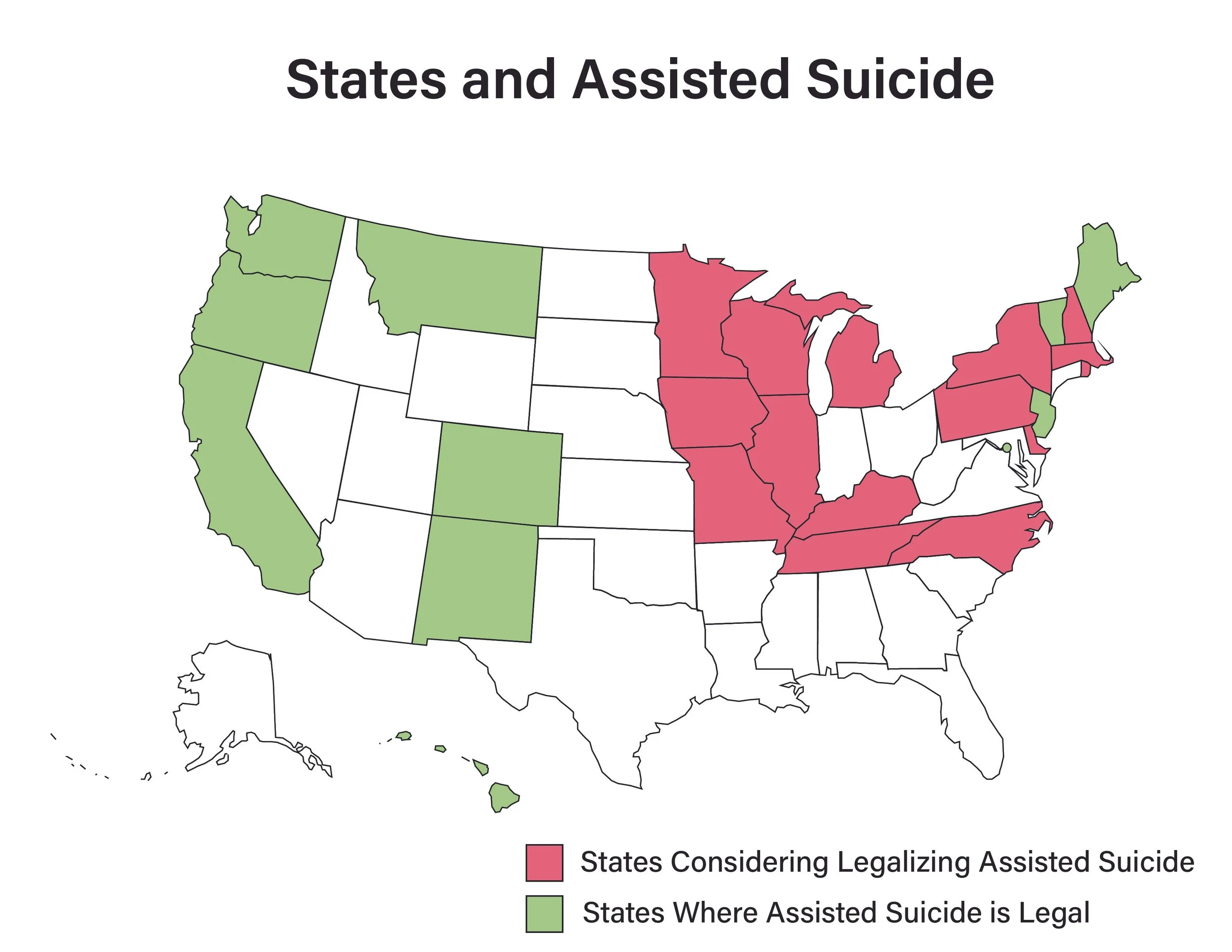 Map of the states position on assisted suicide — Diocese of New Ulm