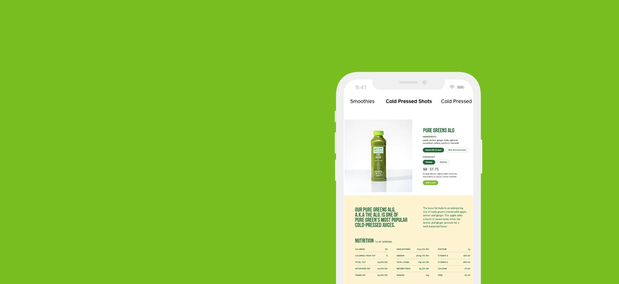 Pure Green Cold Pressed Juice and Smoothies