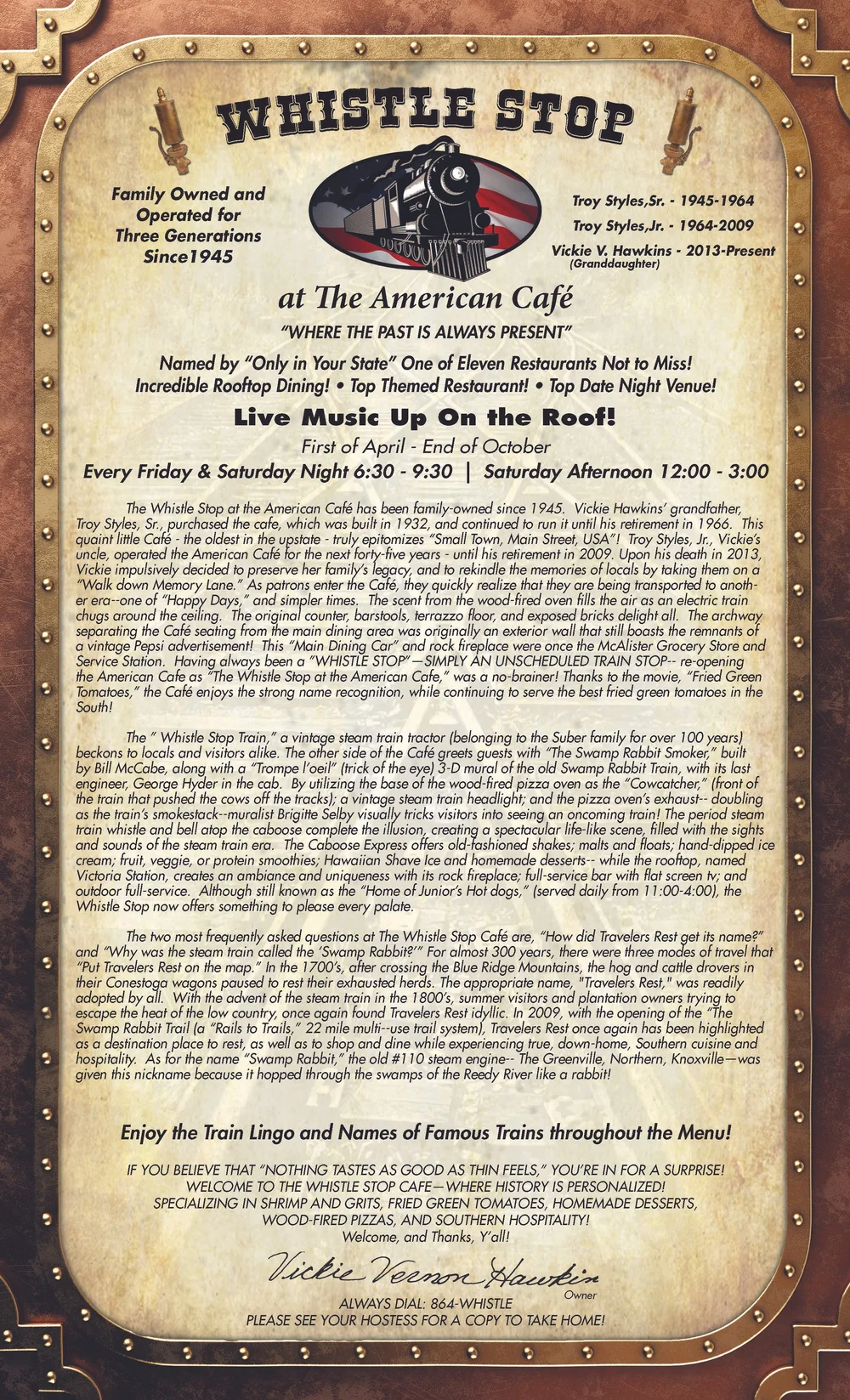 Whistle Stop at the American Cafe