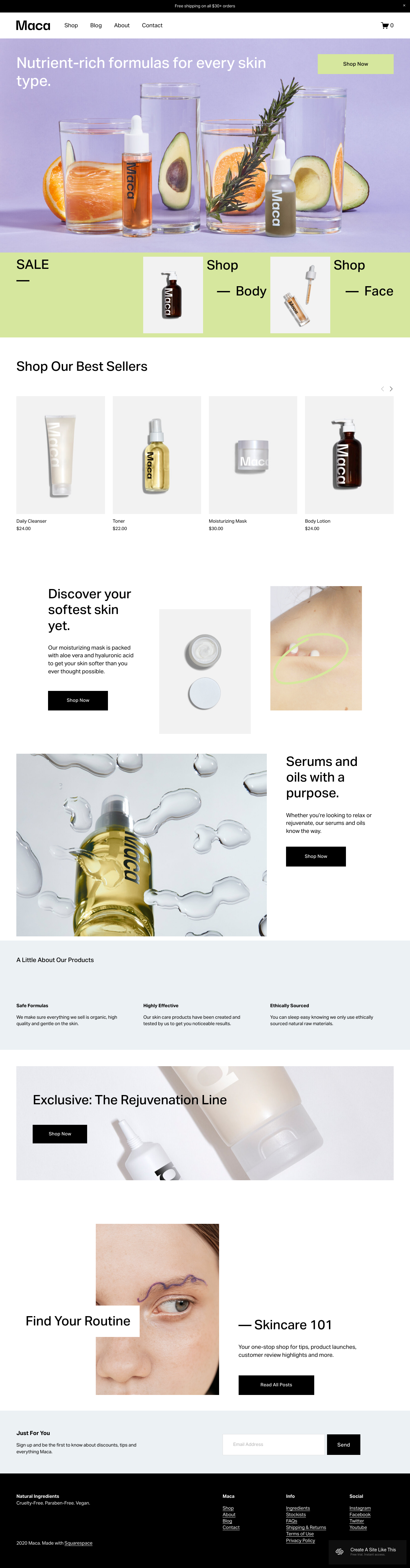 Maca Squarespace Template - SQSPThemes