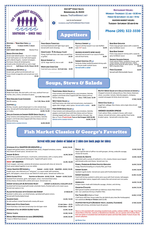 Menus — The Fish Market