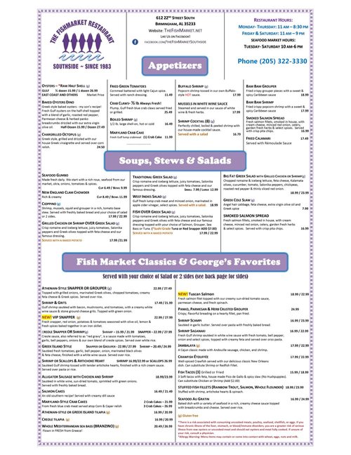Menus — The Fish Market