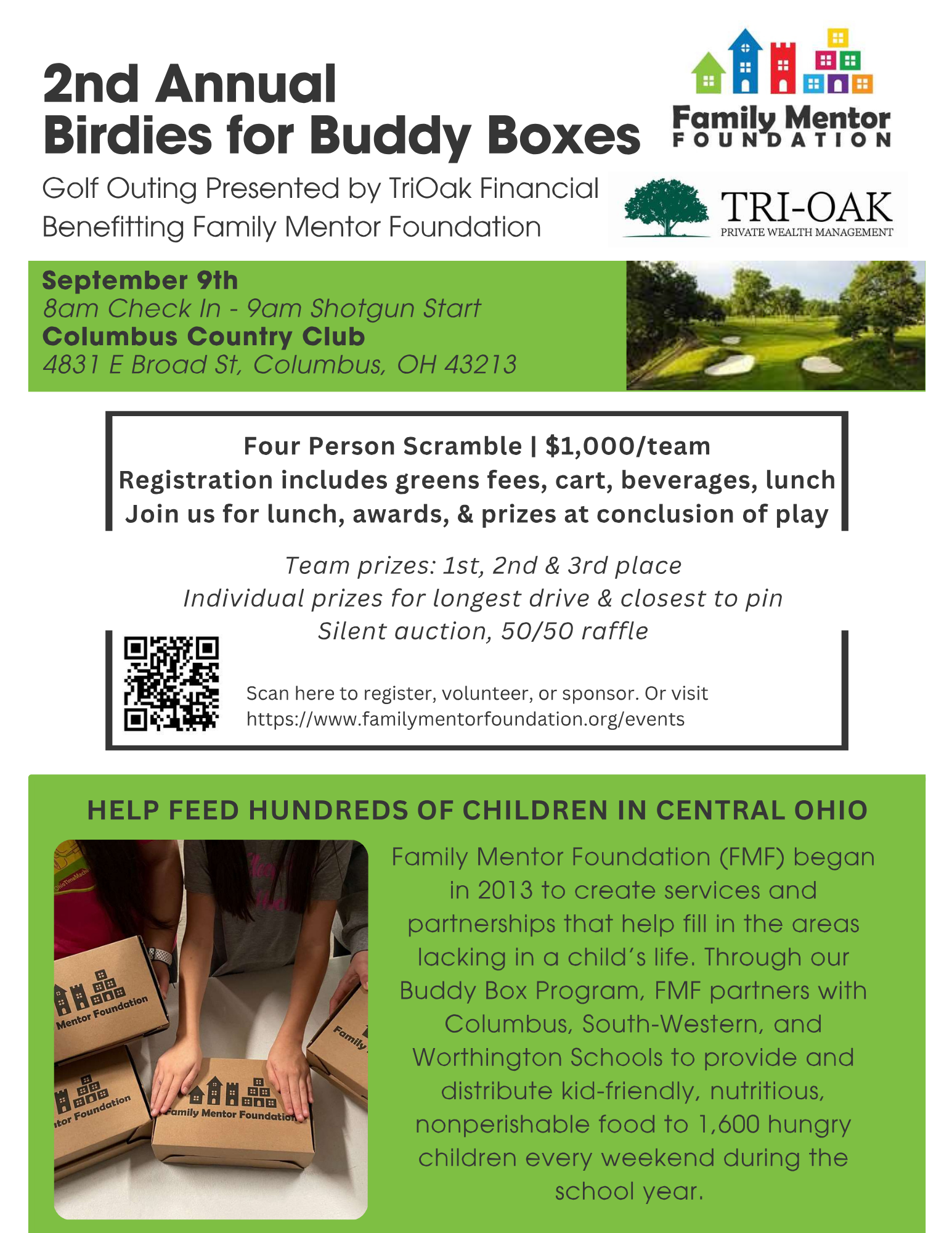 2nd Annual Birdies for Buddy Boxes — Family Mentor Foundation