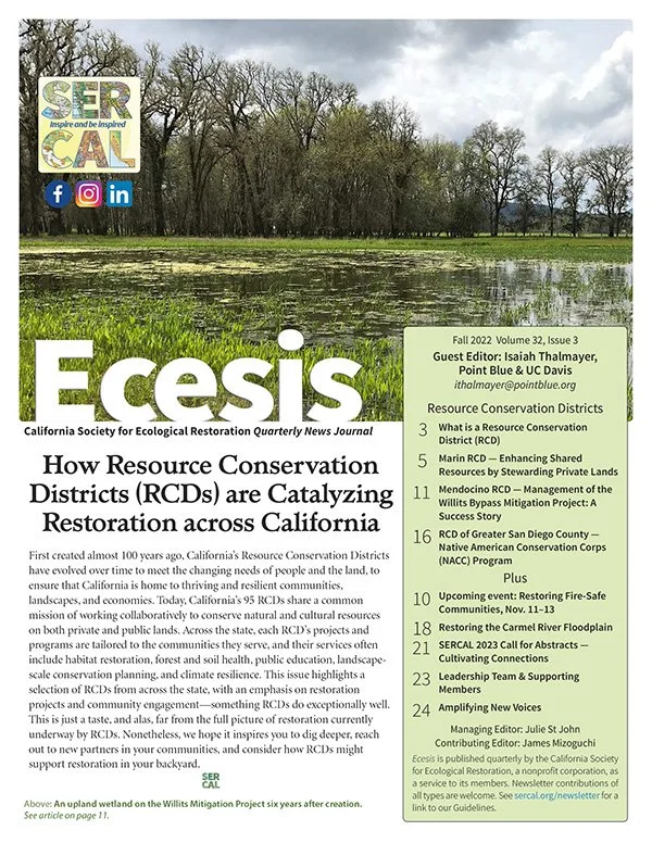 Ecesis, News Journal — California Society for Ecological Restoration