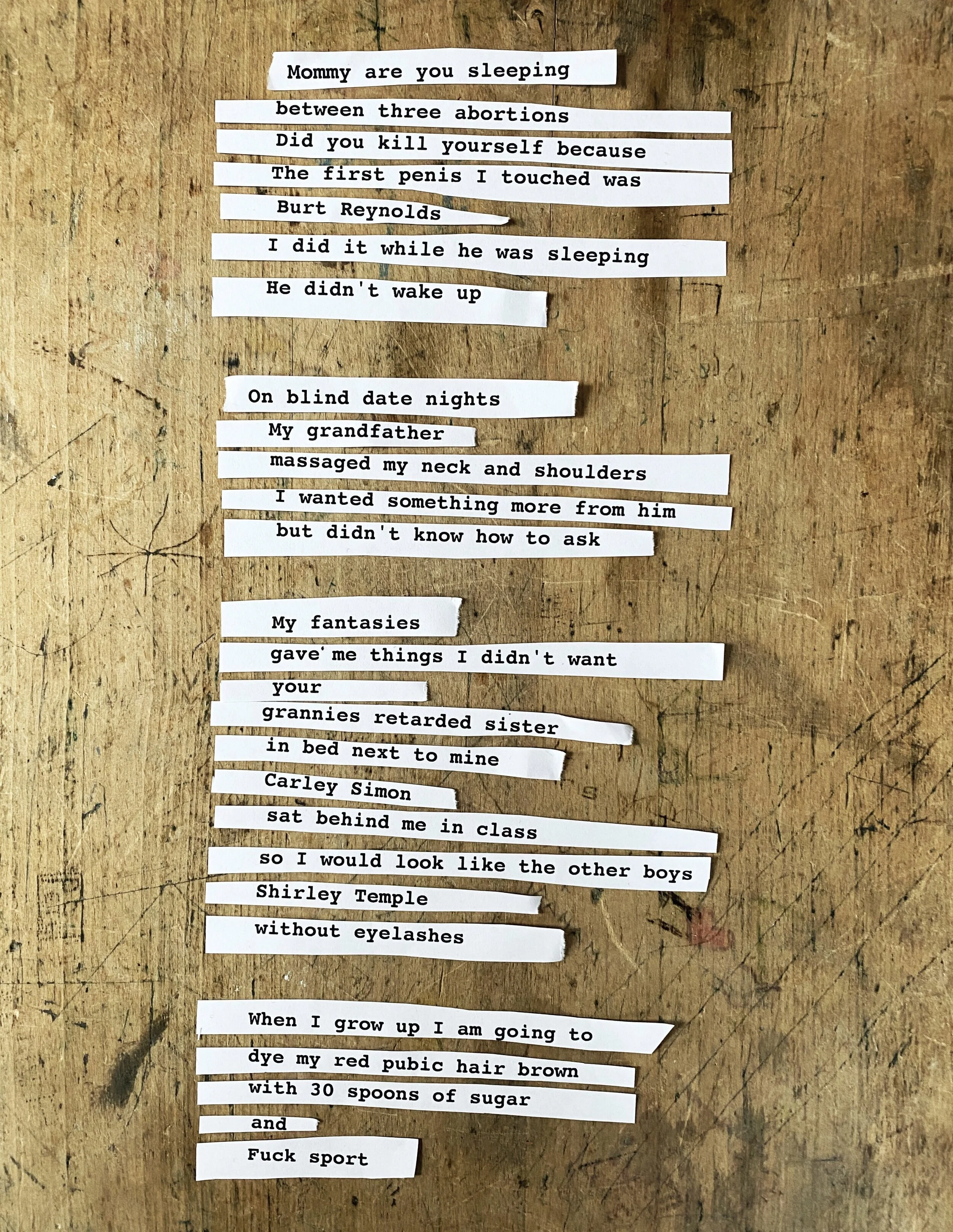 Cutting Yourself Poems