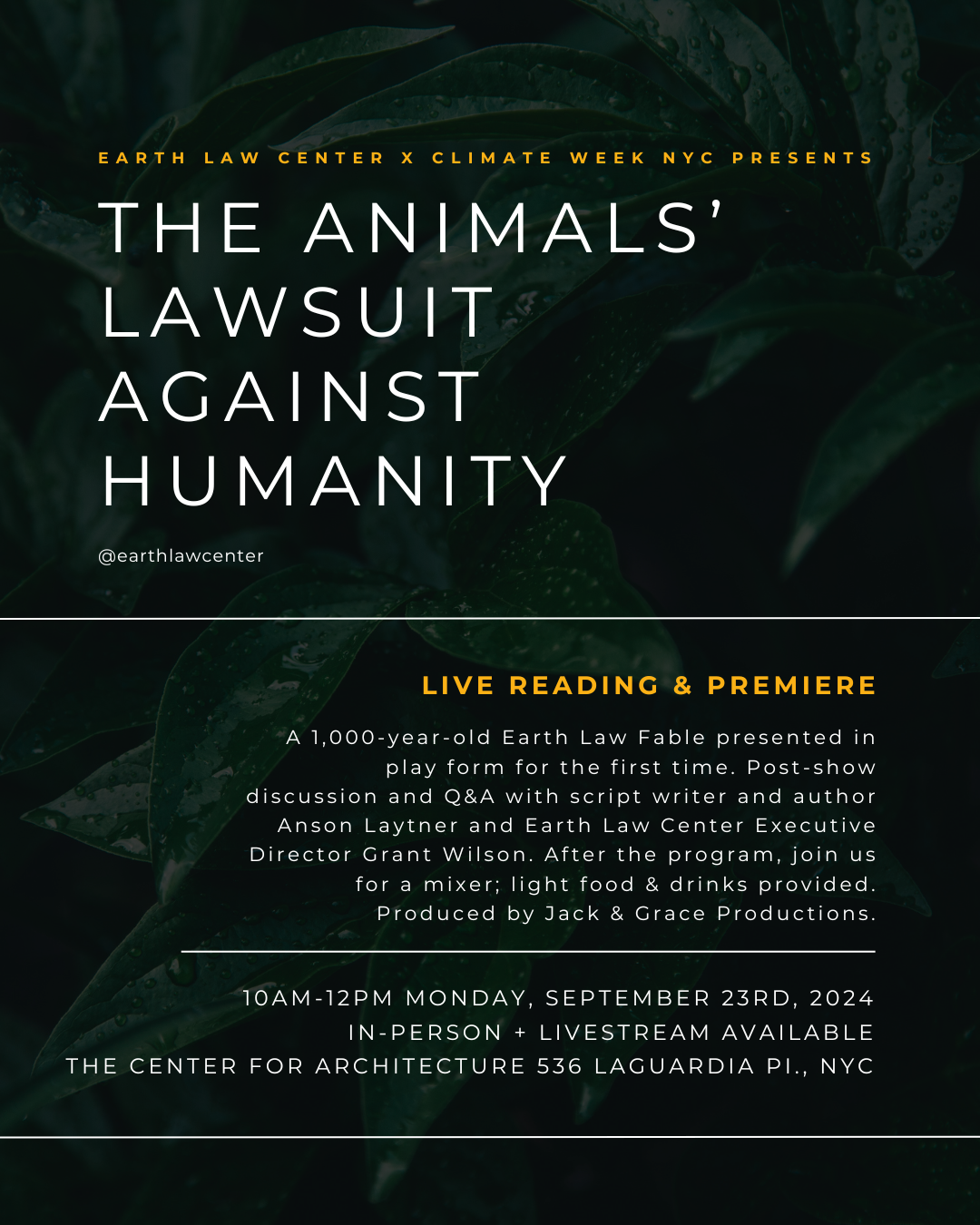 Earth Law Center at Climate Week NYC — Earth Law Center