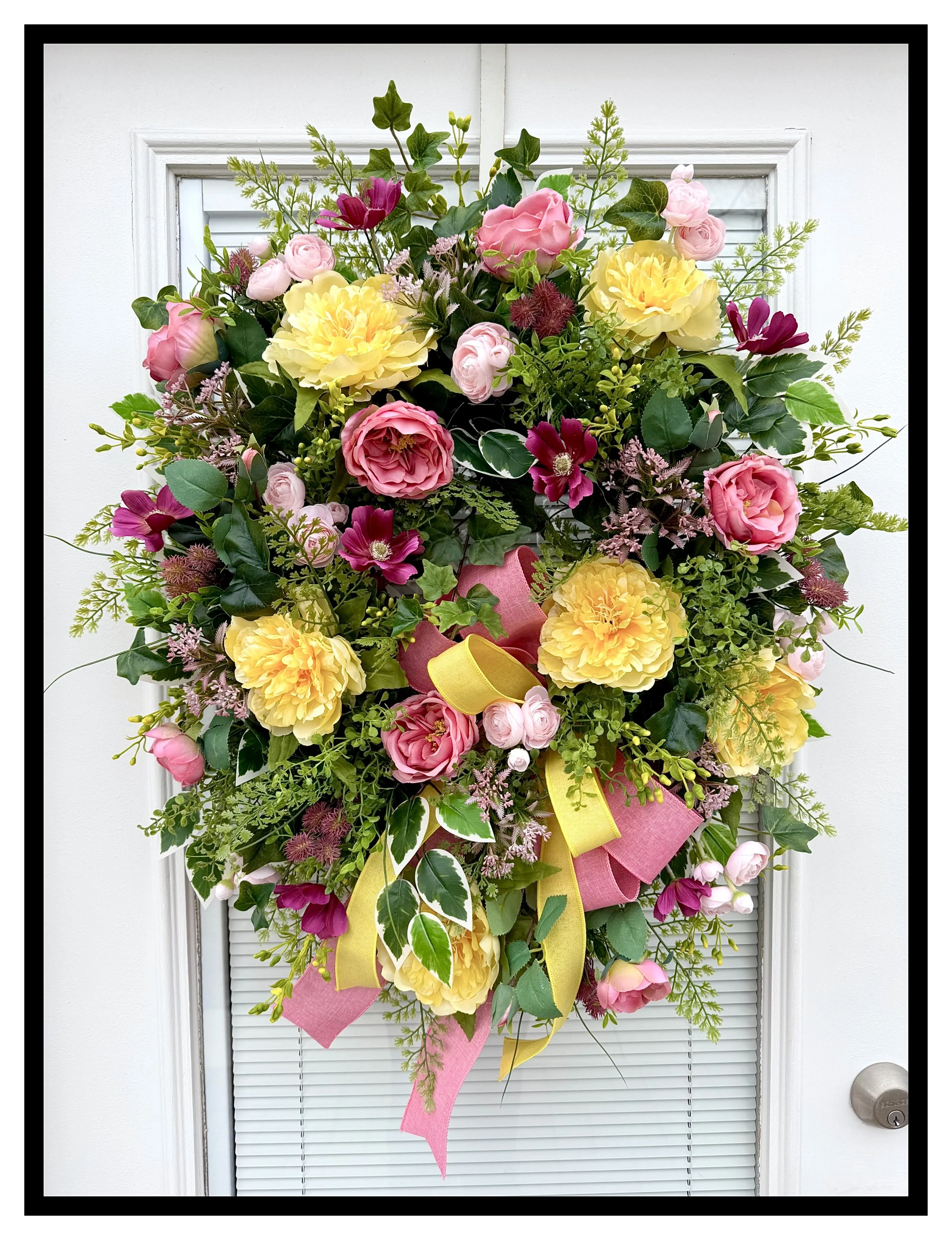 Front Door Wreaths and Swags For Spring | Silk Floral Spring Wreaths ...