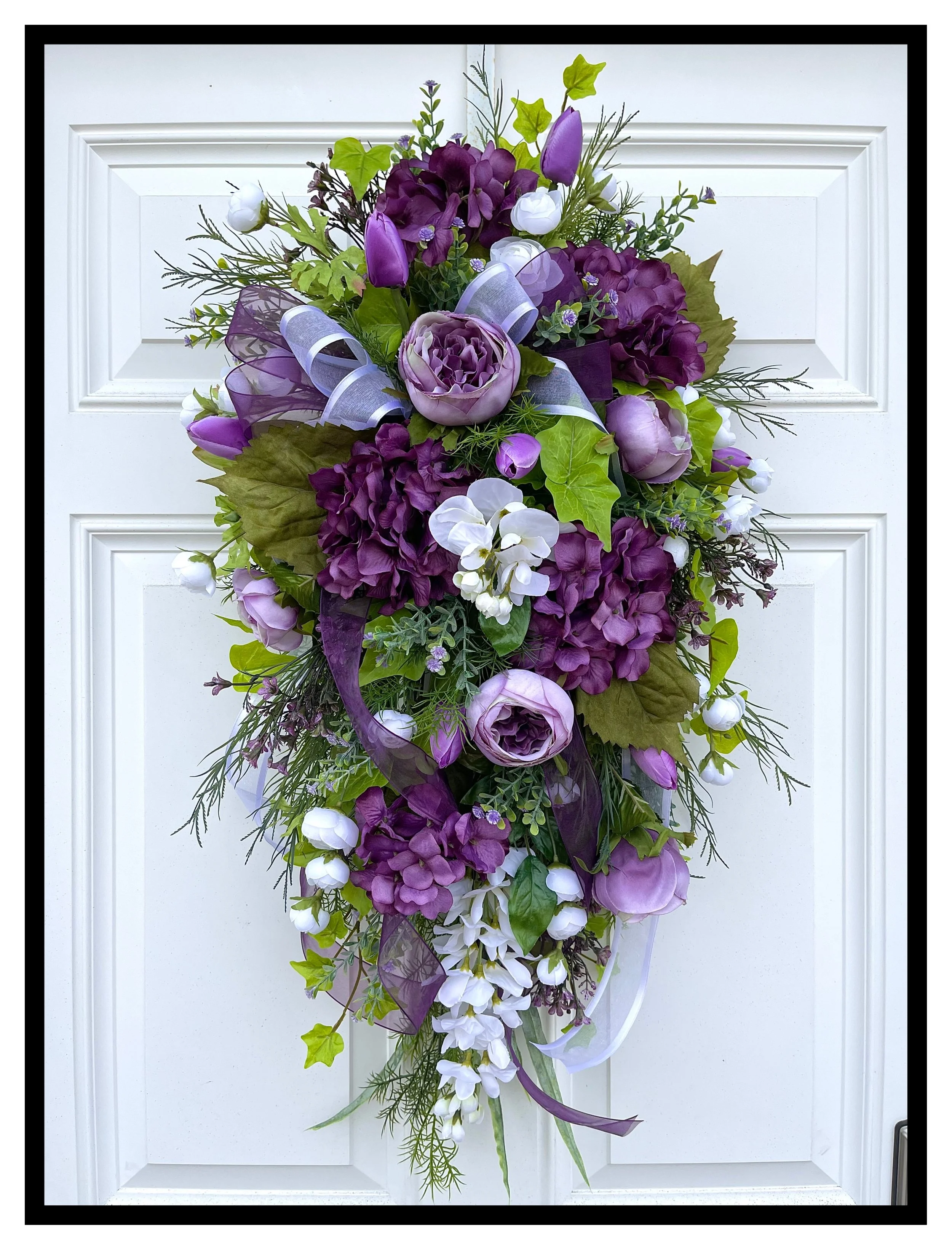 Front Door Wreaths and Swags For Spring | Silk Floral Spring Wreaths ...