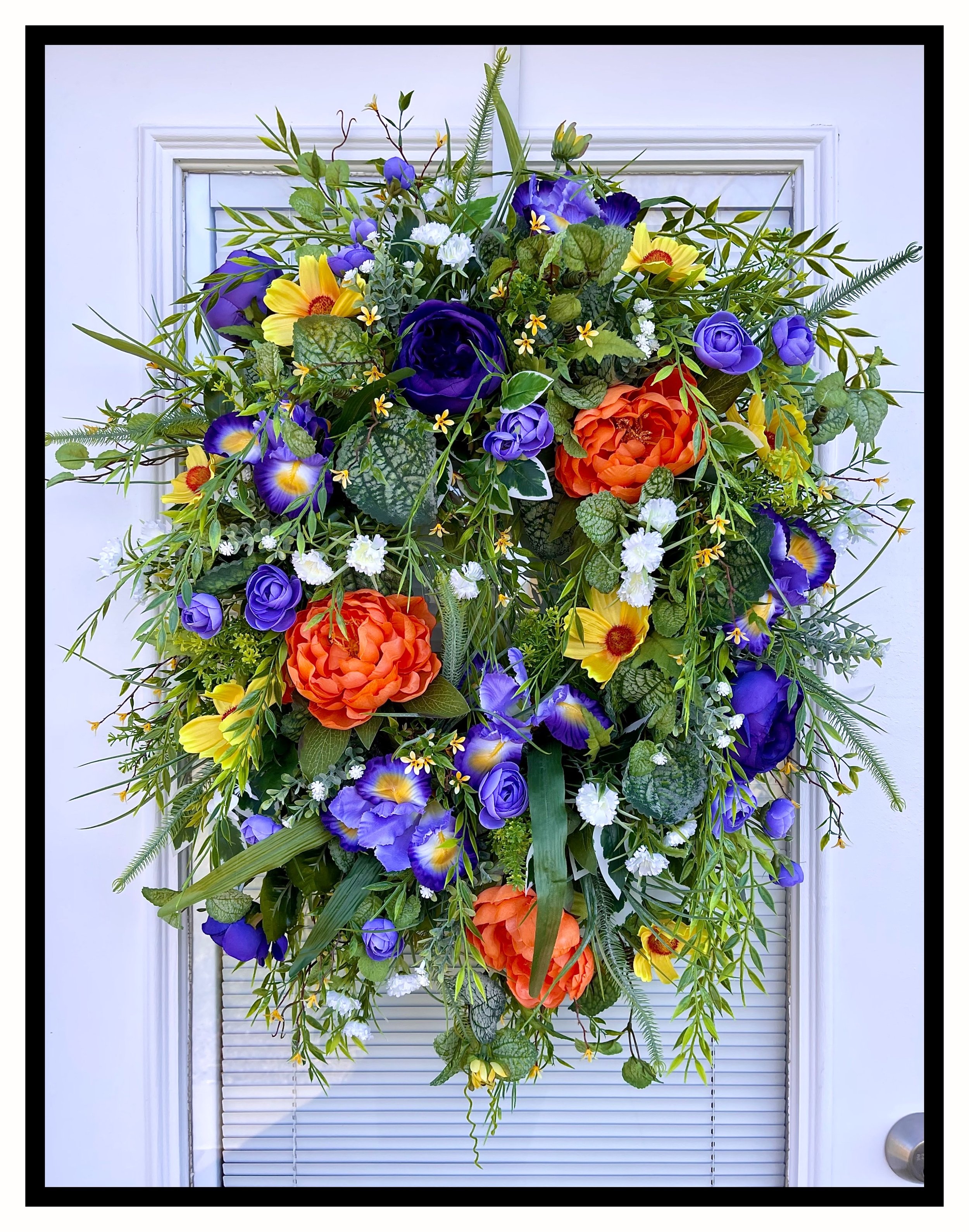 Front Door Wreaths and Swags For Spring | Silk Floral Spring Wreaths ...