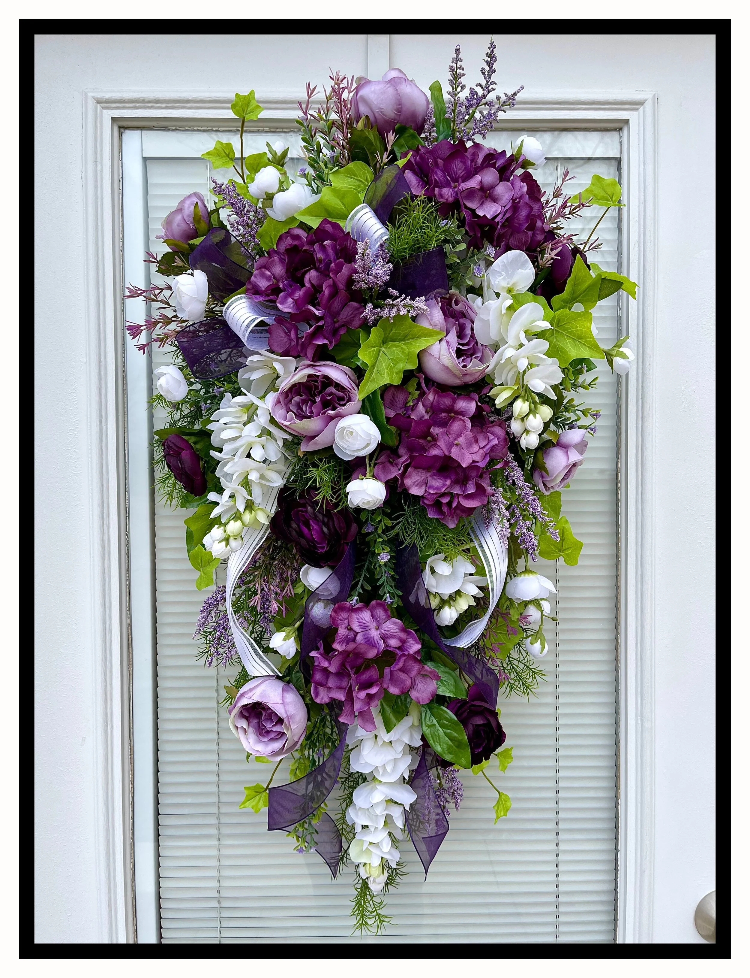 Designer Front Door Wreaths and Floral Swags | Horizontal Wall Swags ...