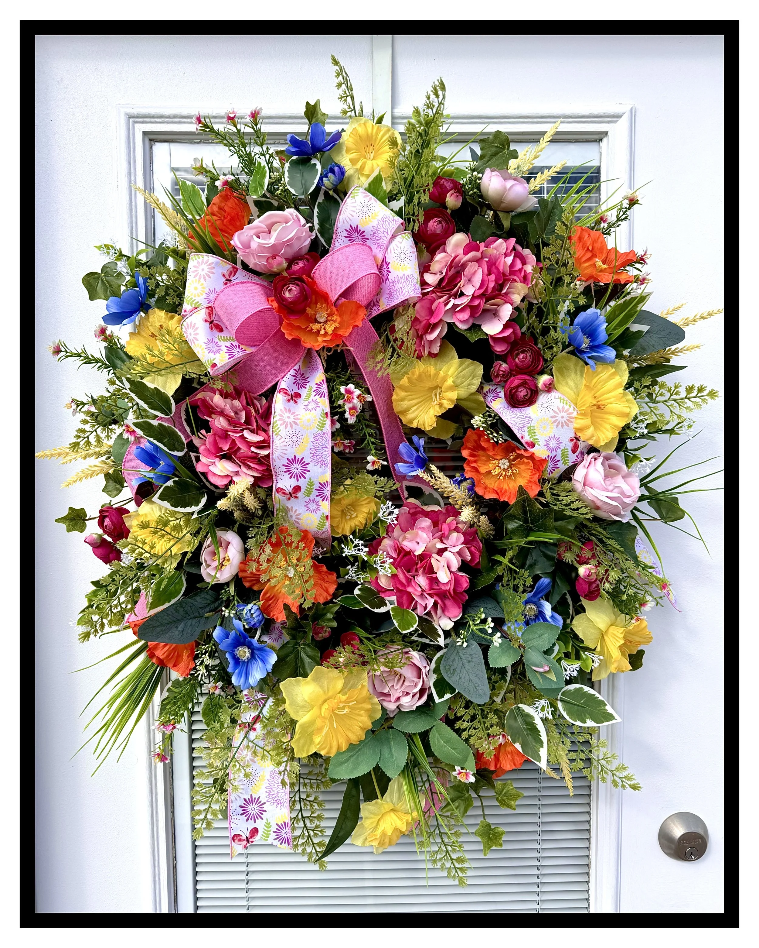 Front Door Wreaths and Swags For Spring | Silk Floral Spring Wreaths ...