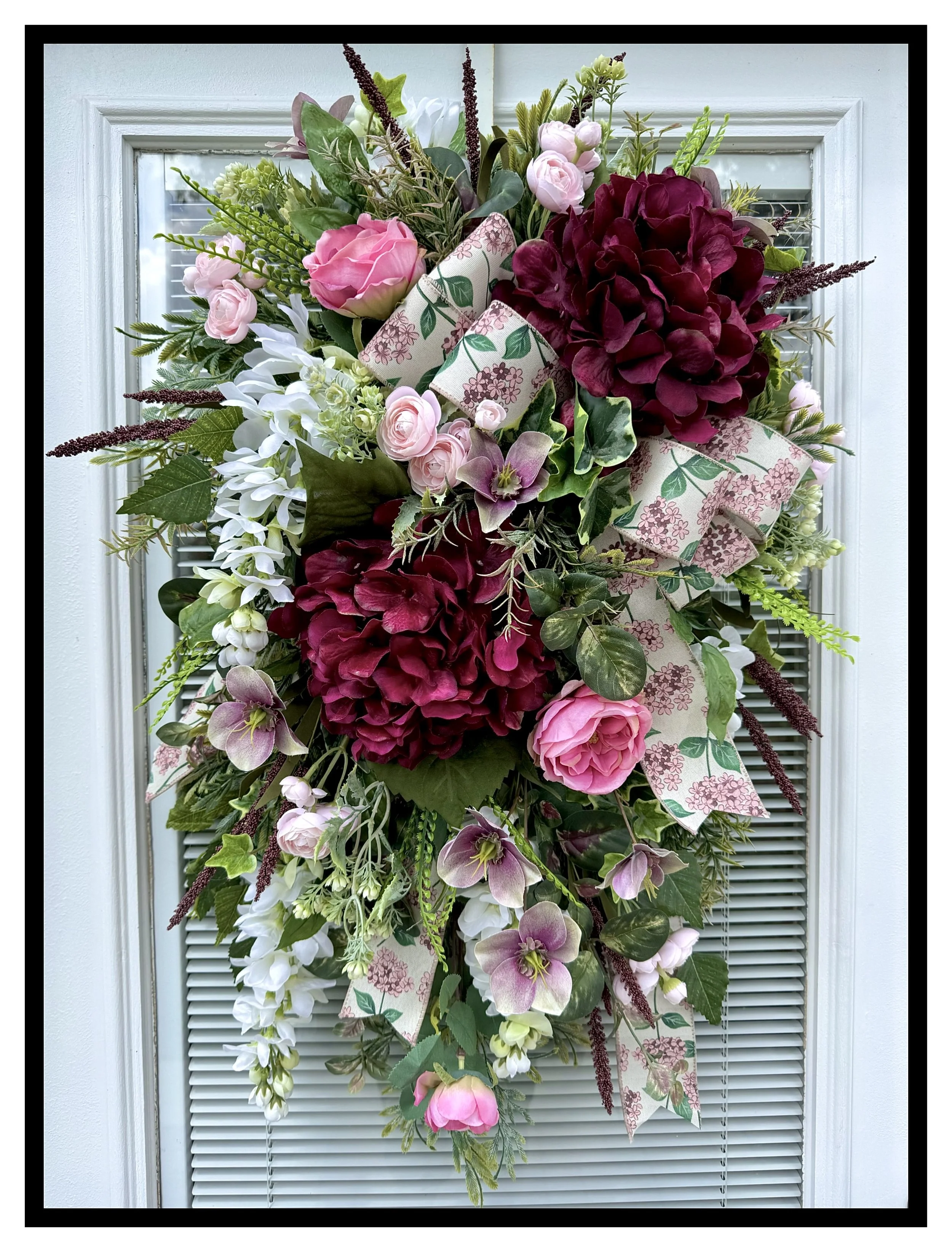 Decorative Silk Floral Wall Swags | Front Door Swags | Artificial ...