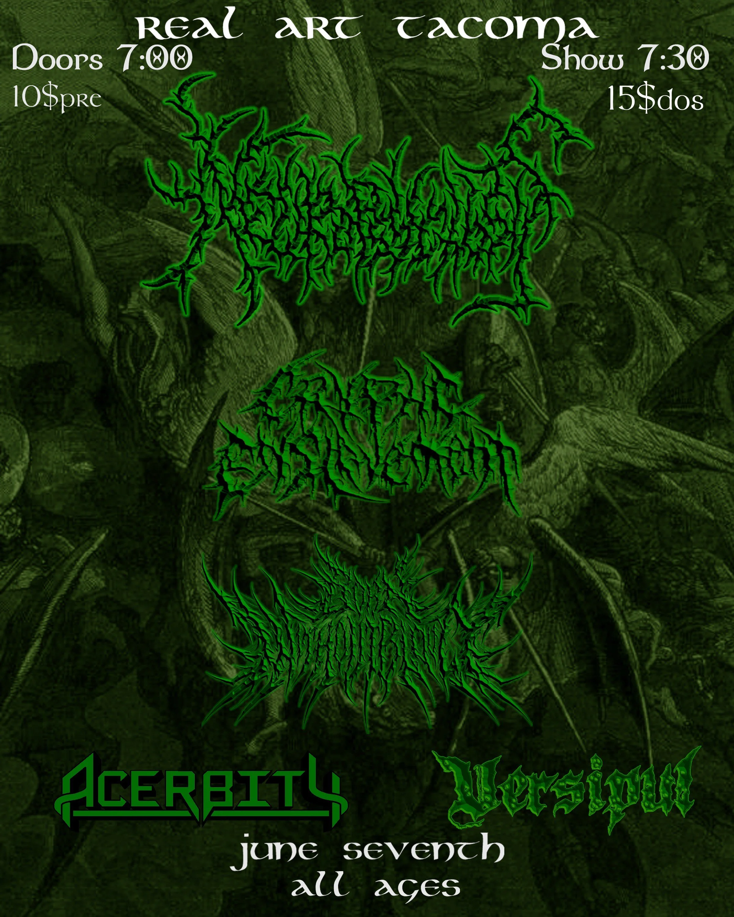 Real Art Tacoma Presents: Neuropsychosis, Cryptic Enslavement, Born ...